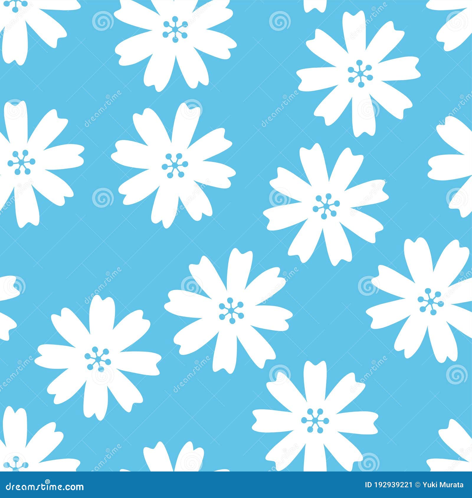 White Hand-painted Flower Pattern Variation Stock Illustration ...