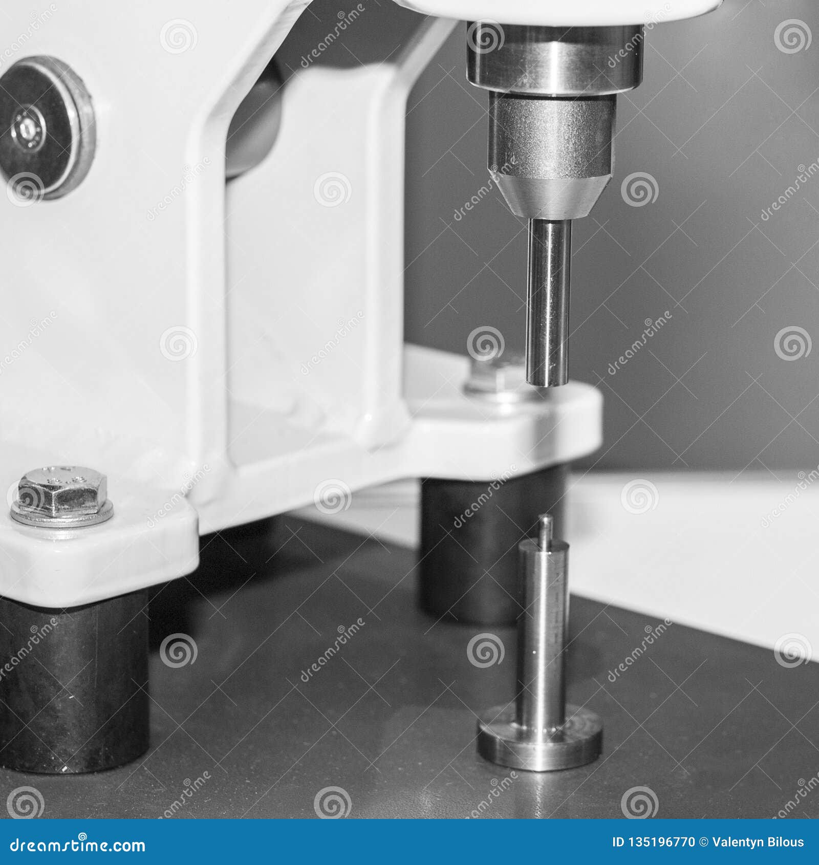 White Hand Press To Set Rivets on the Table Stock Photo - Image of ...