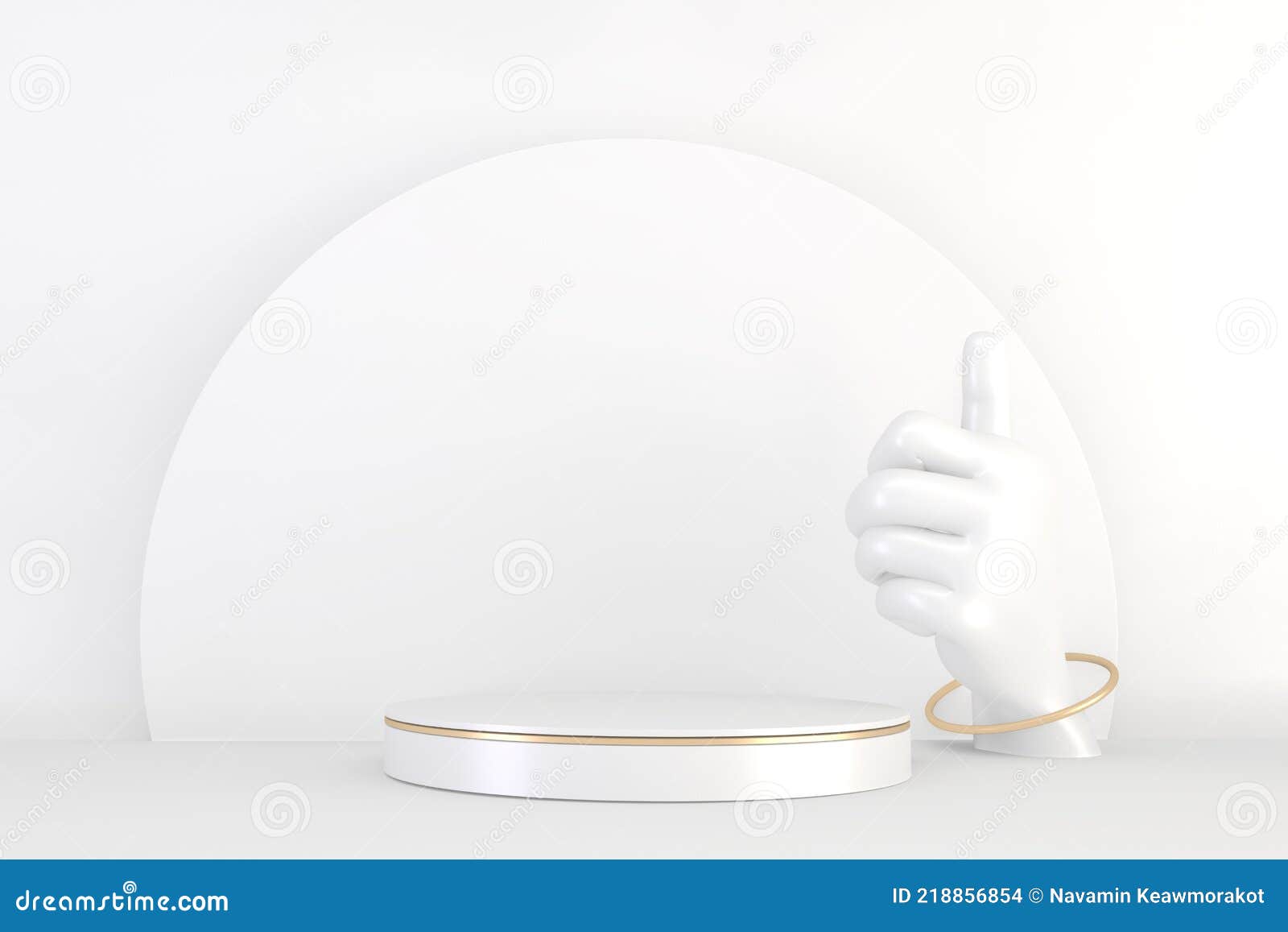 The White Hand that is Raising the Pallet for the Product Display.3D ...