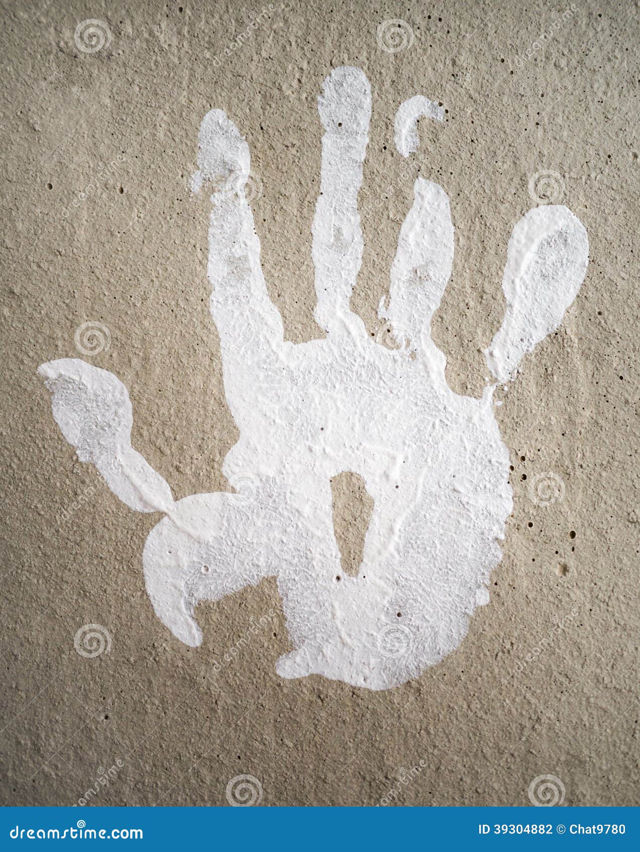 White Handprint With Light Blue Background Stock Image | CartoonDealer ...