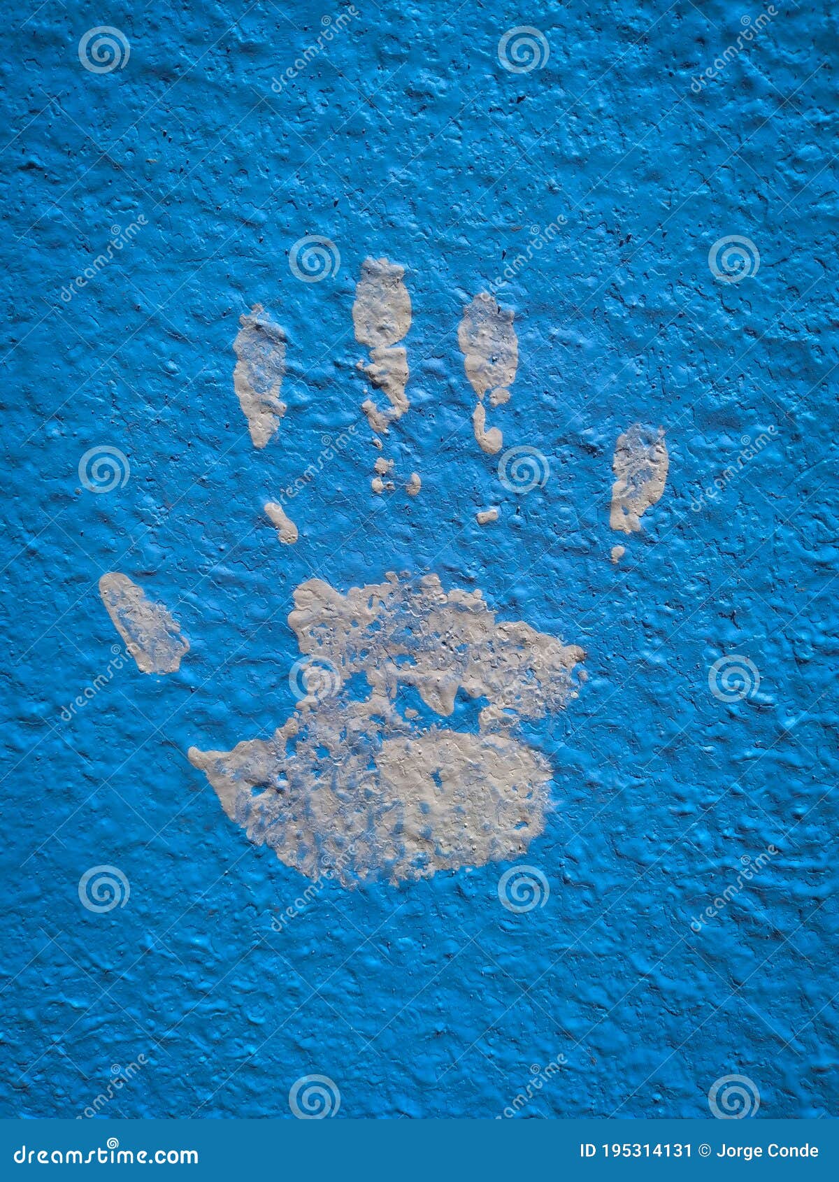 White Handprint With Light Blue Background Stock Image | CartoonDealer ...