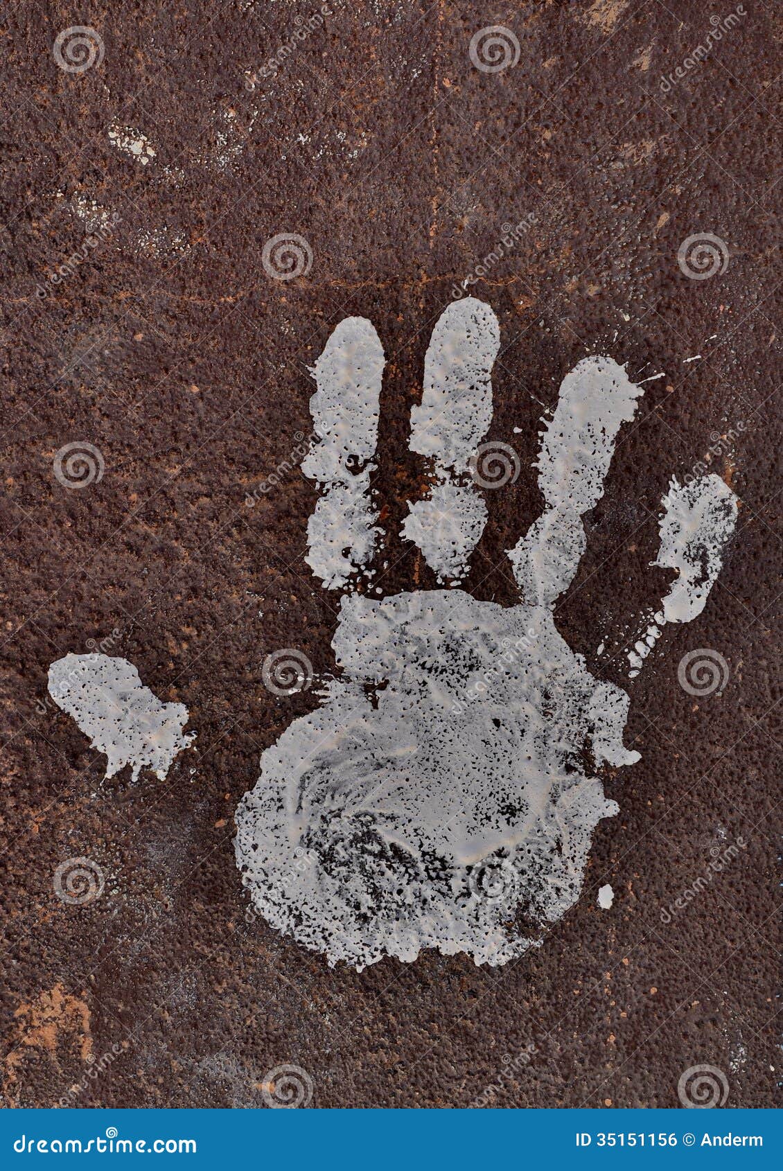 White handprint stock photo. Image of people, rusty, sign - 35151156