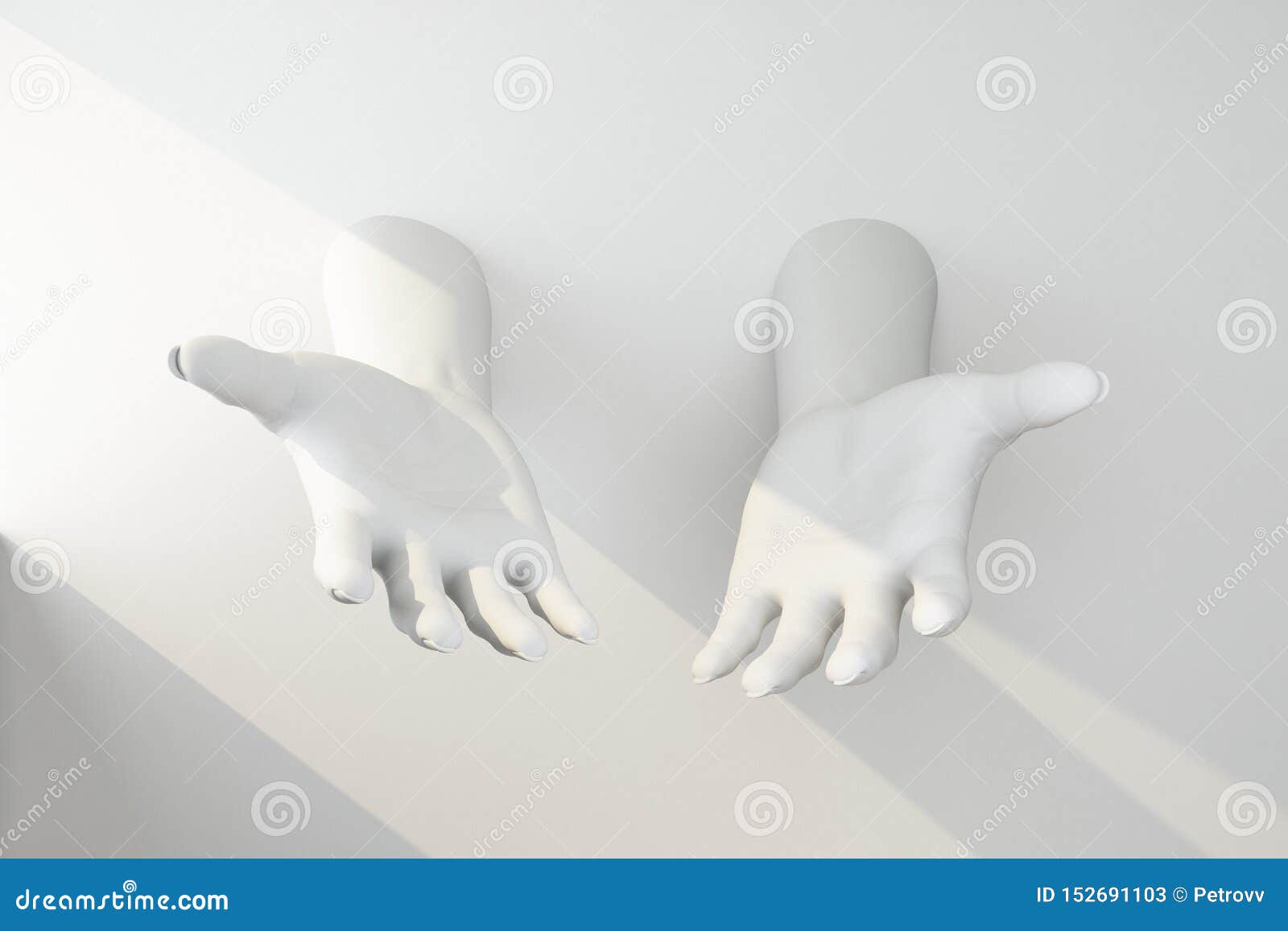 White Hands Stretched Out of the Wall Stock Illustration - Illustration ...