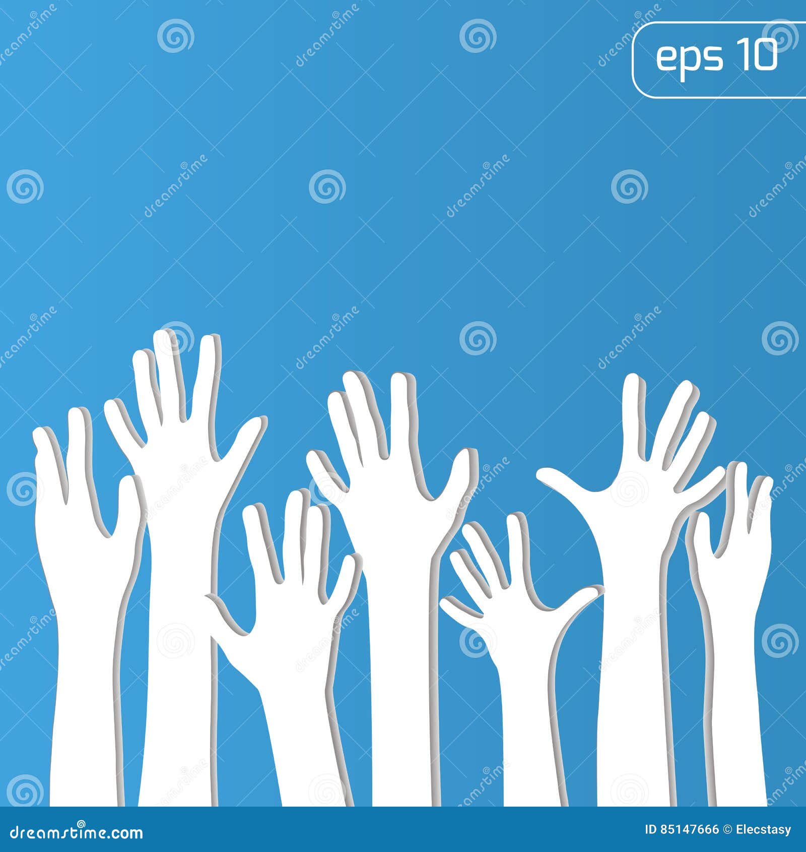 White hands up background stock vector. Illustration of emotion - 85147666