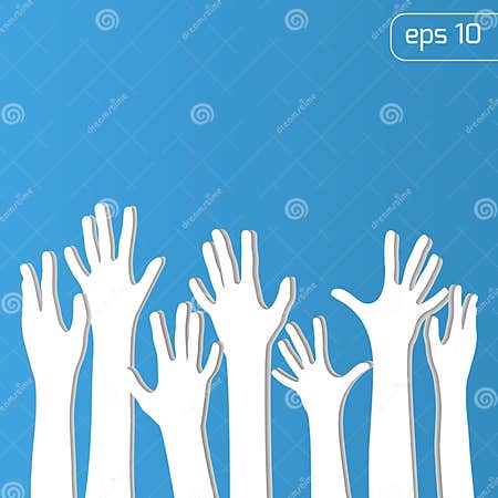 White hands up background stock vector. Illustration of emotion - 85147666