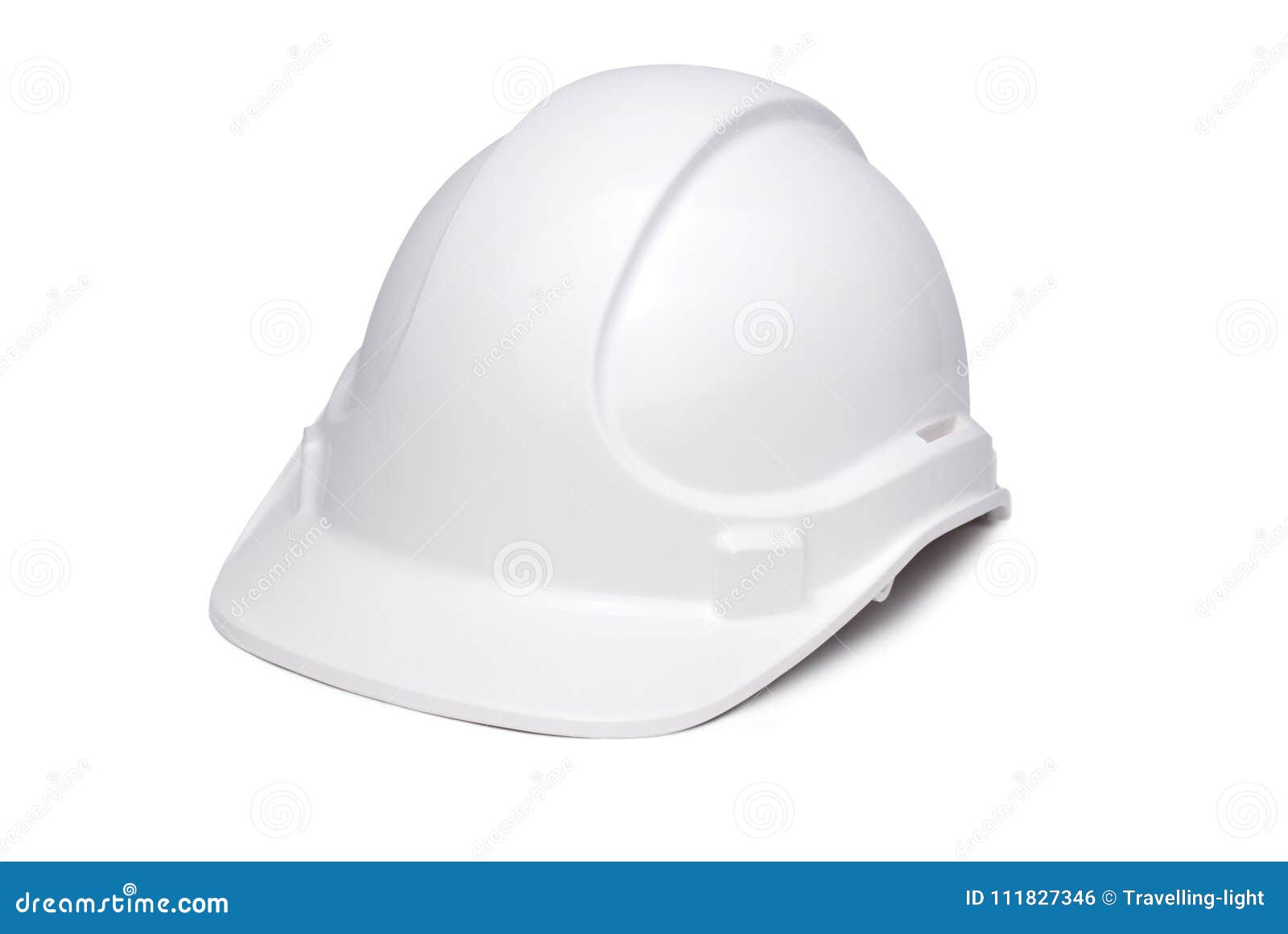 White Hardhat Three Quarters To Camera Stock Photo - Image of headgear ...