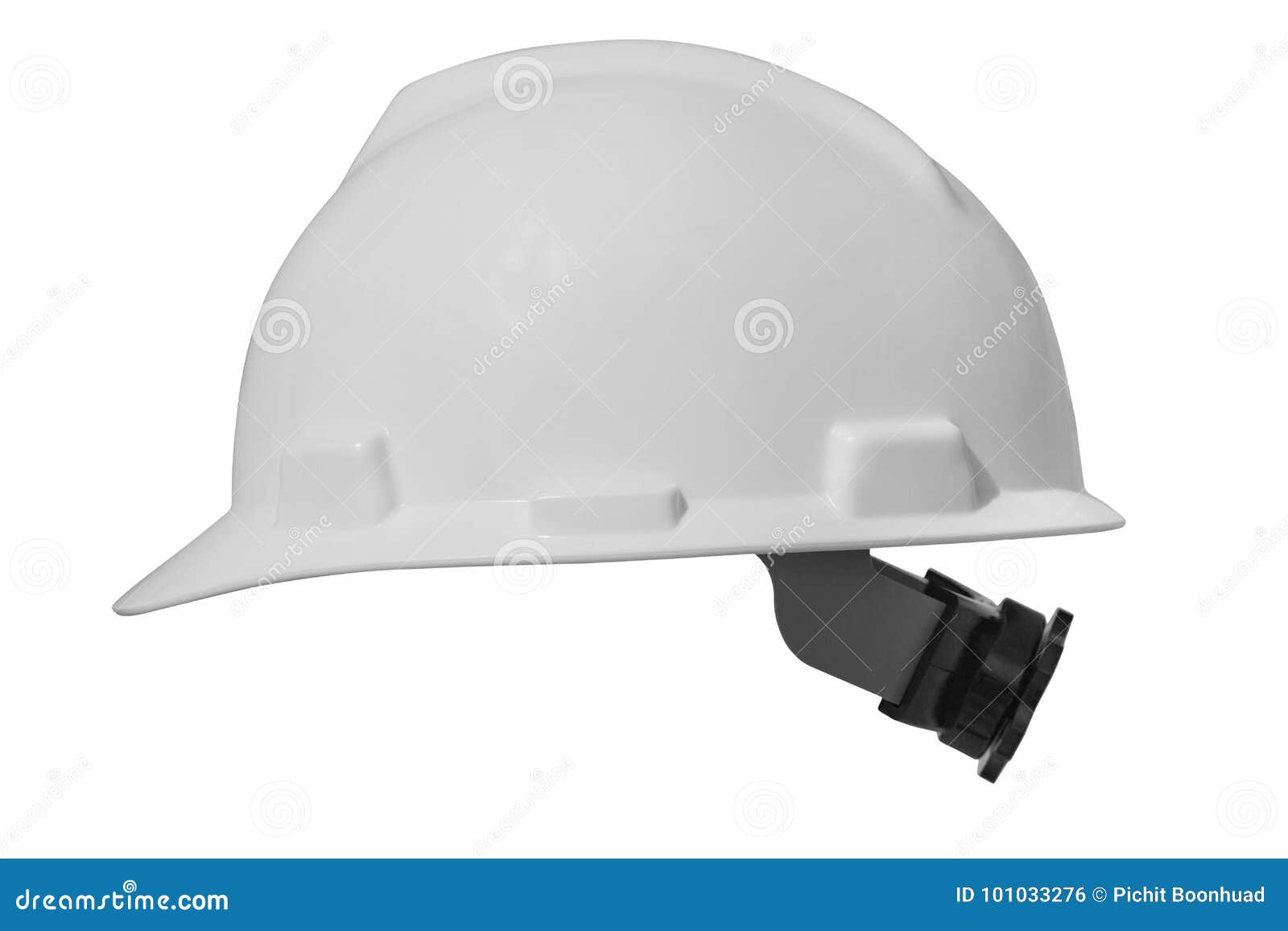 White Hard Hat for Protect Head Isolate on White Background with ...