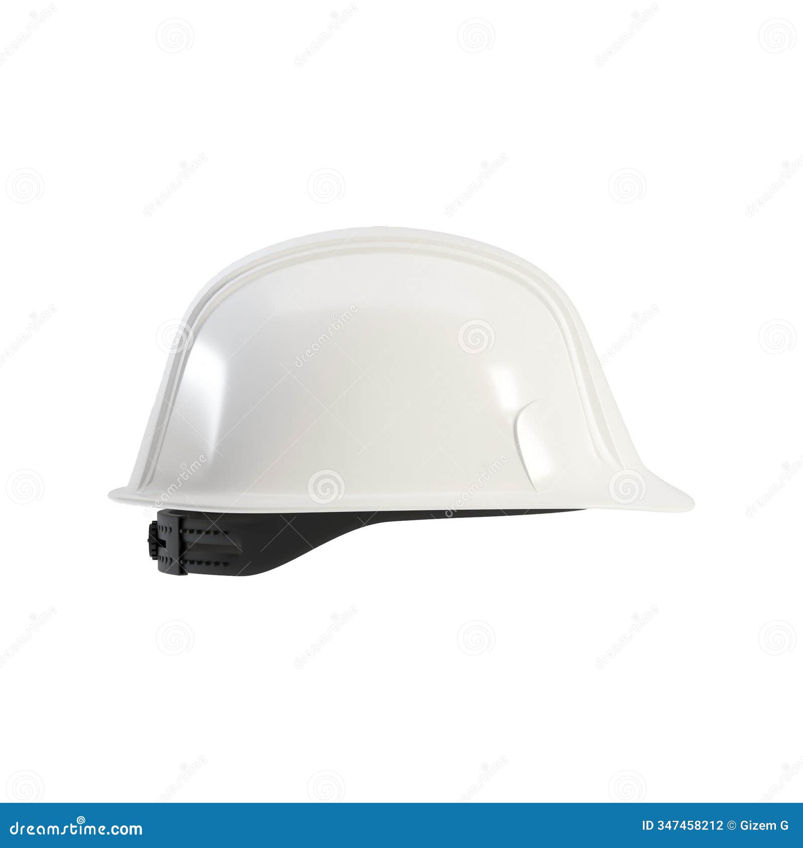 White Hard Hat from Side View Isolated on White Background, 3d Render ...