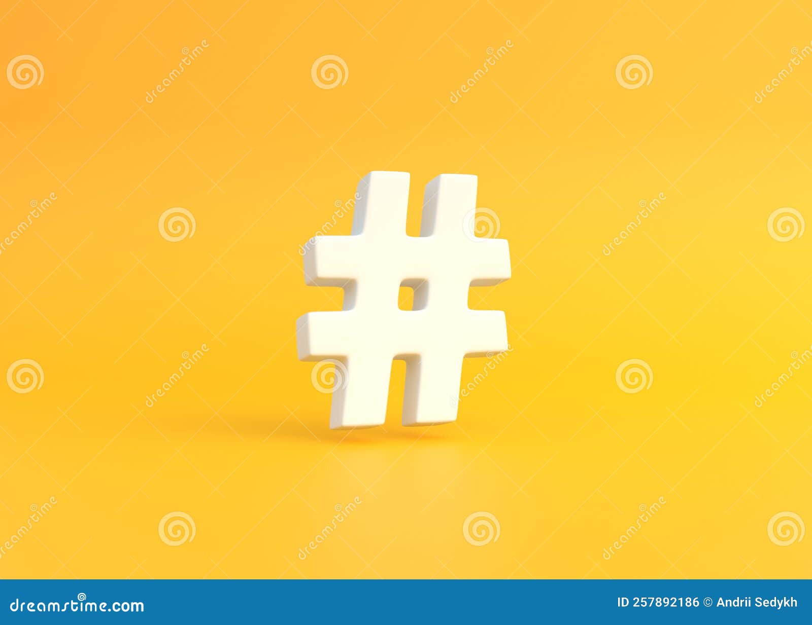 White Hashtag Symbol on a Yellow Background Stock Illustration ...