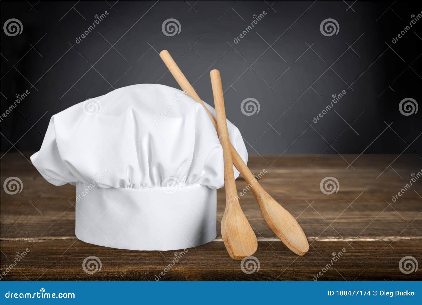 White Chef Hat and Wooden Spoons Stock Photo - Image of european ...