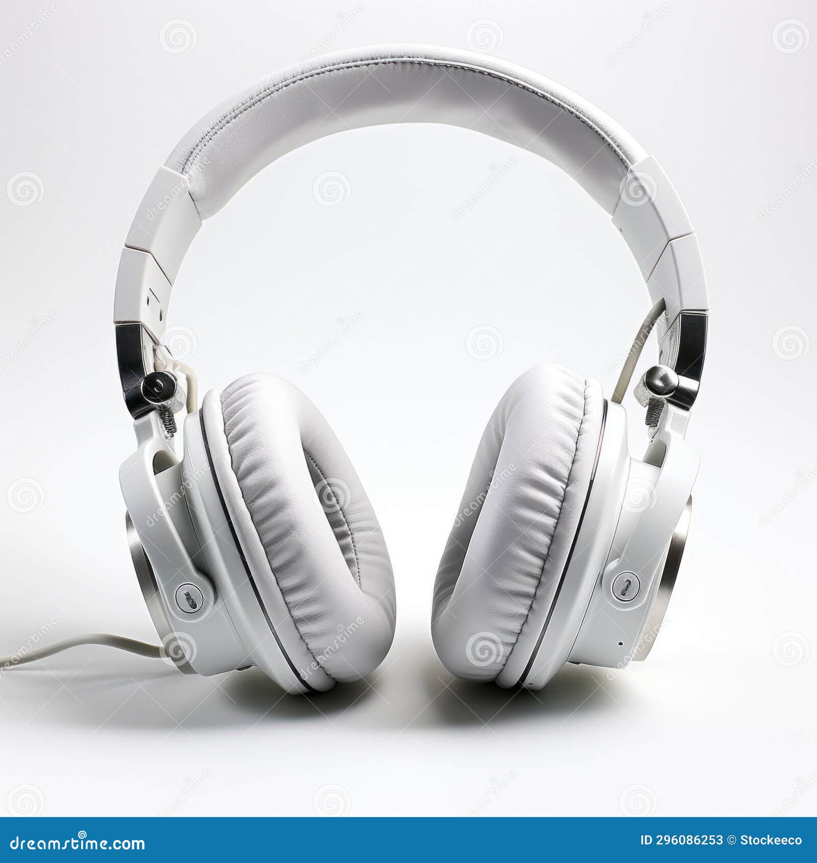 Hyperealistic White Headphones Mockup with Uhd Image Stock Illustration ...