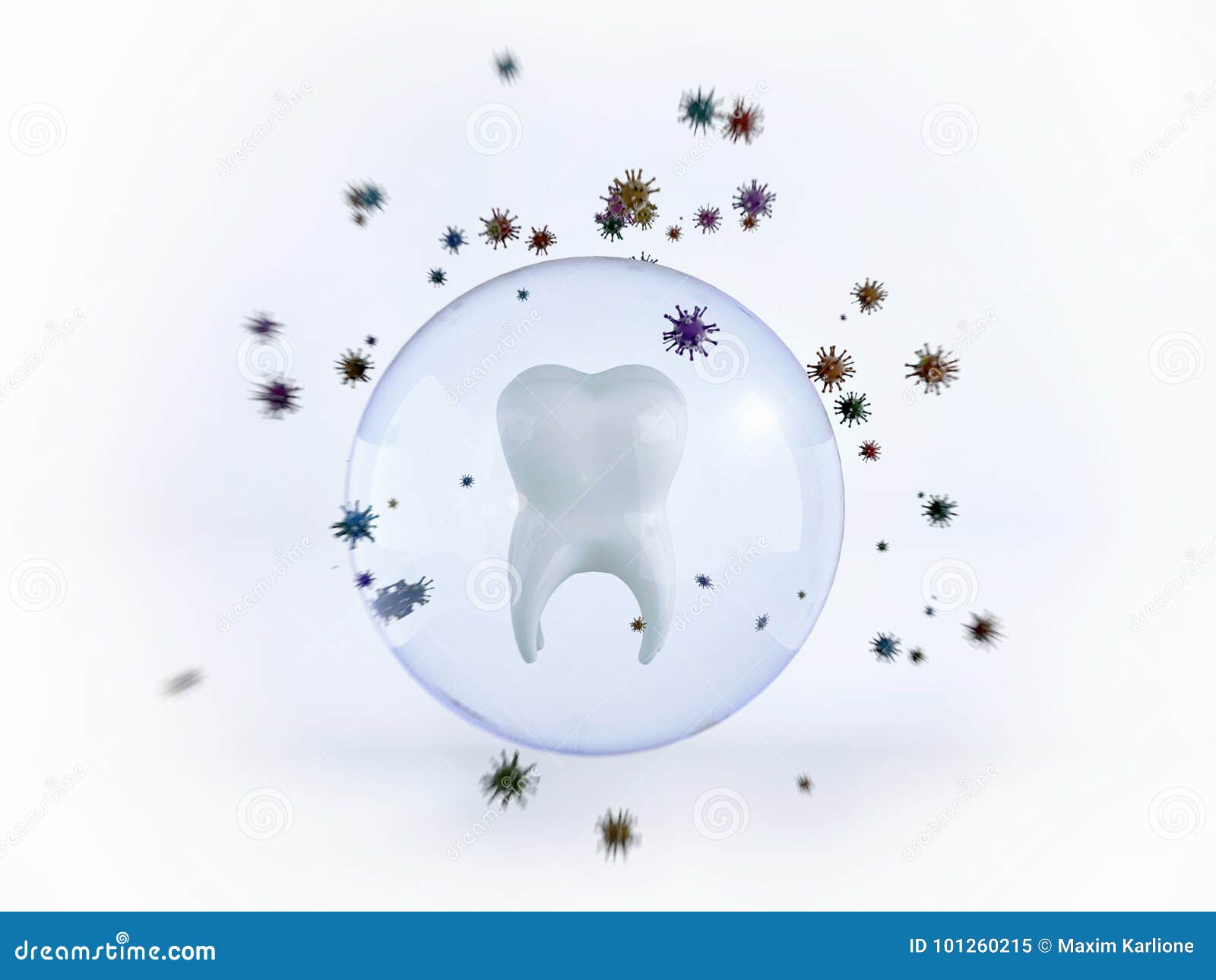 A Tooth Being Protected from Decay or Bacteria by a Shield. Stock ...