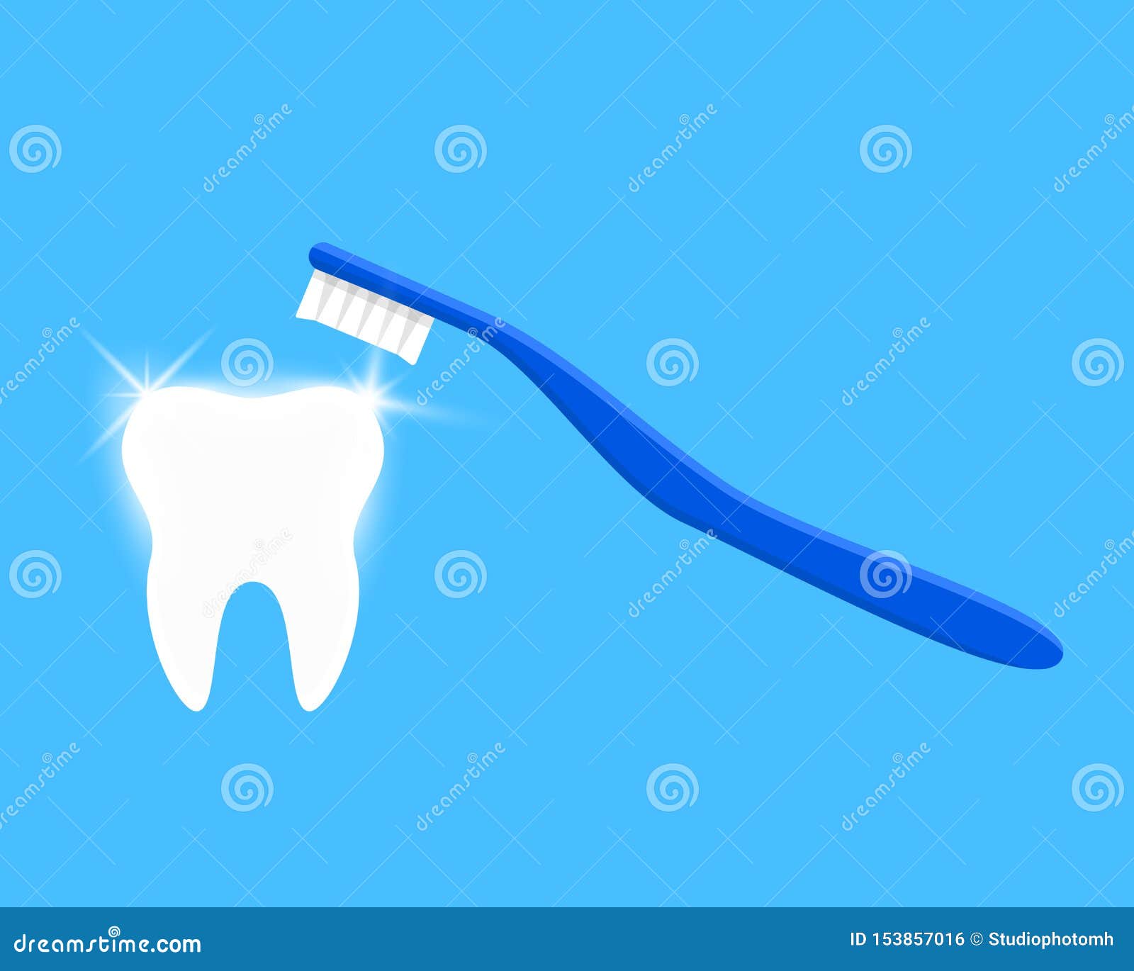 White, Healthy Teeth and Toothbrush. Simple Vector Modern Design ...