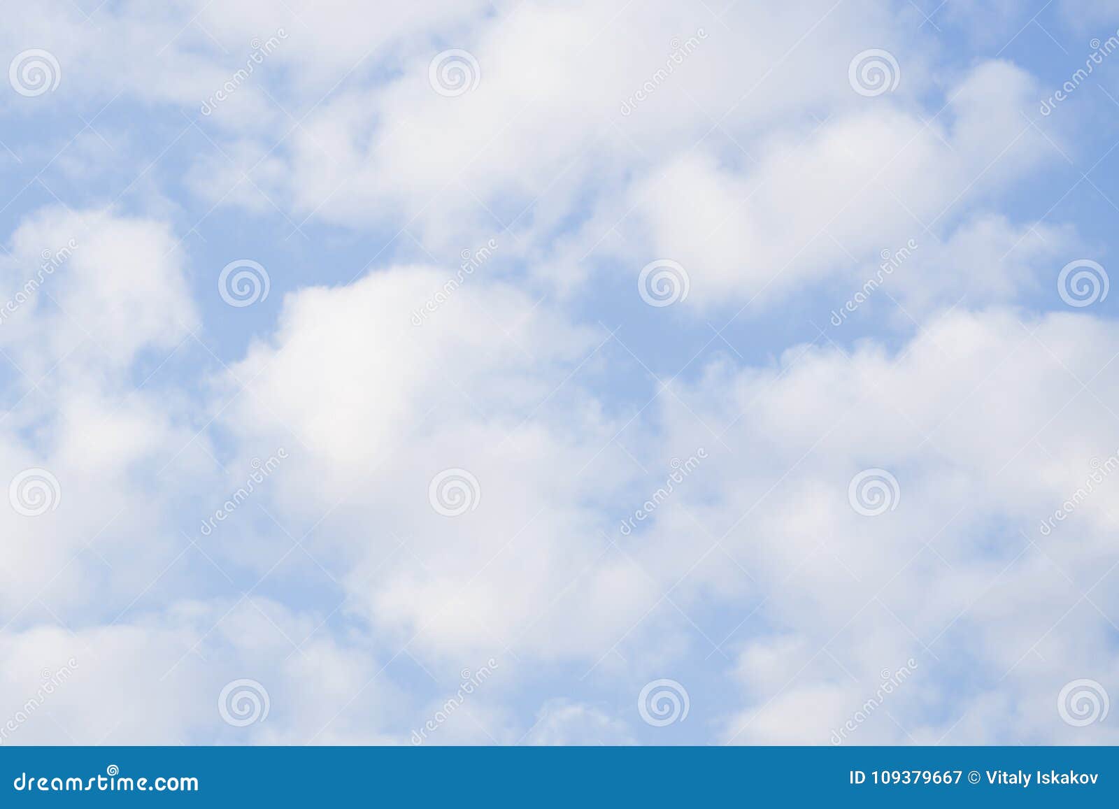 White Heap Clouds and Bright Sun in the Blue Sky. Stock Image - Image ...