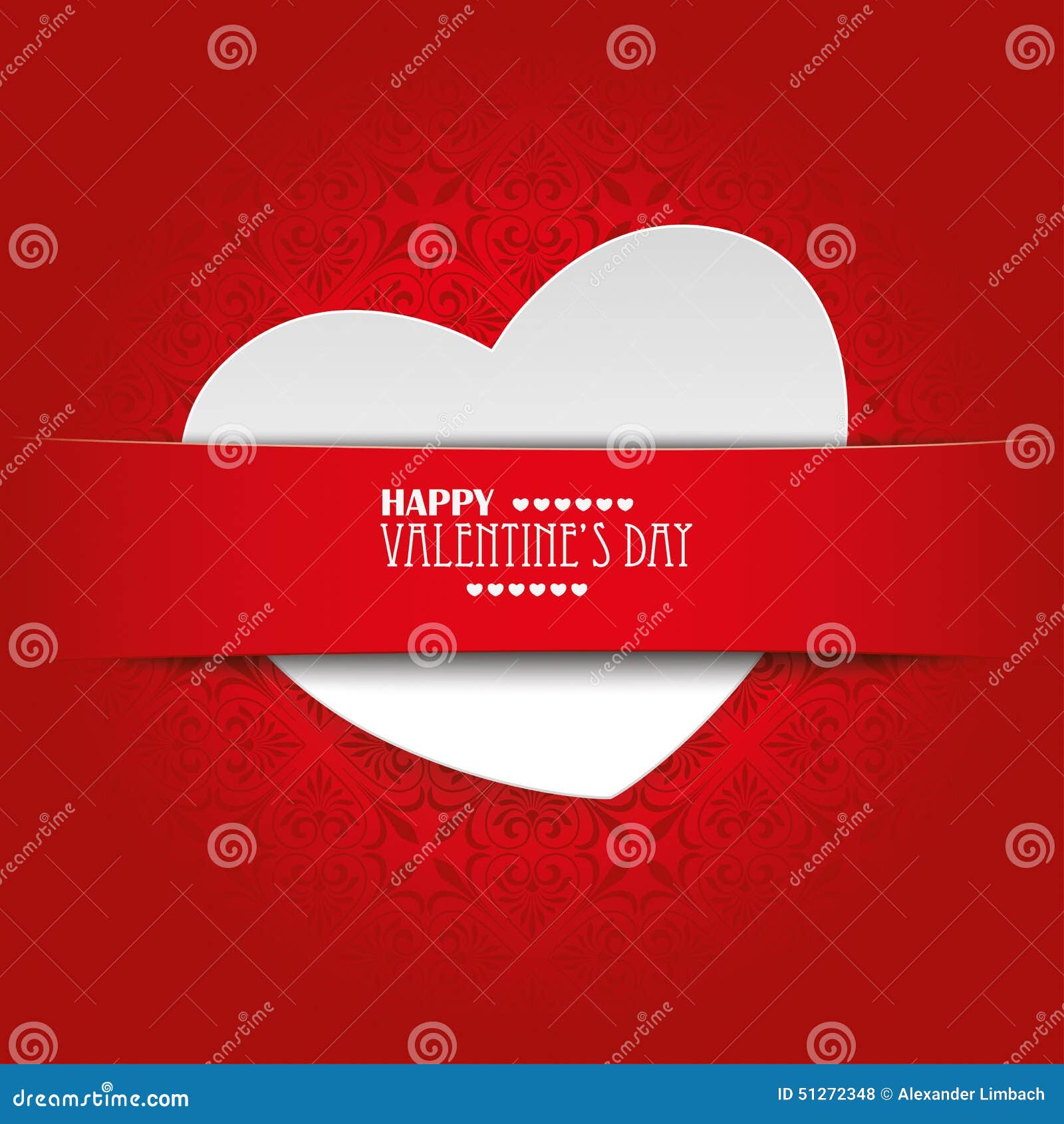 White Heart Convert Red Banner Ornaments Stock Vector - Illustration of ...