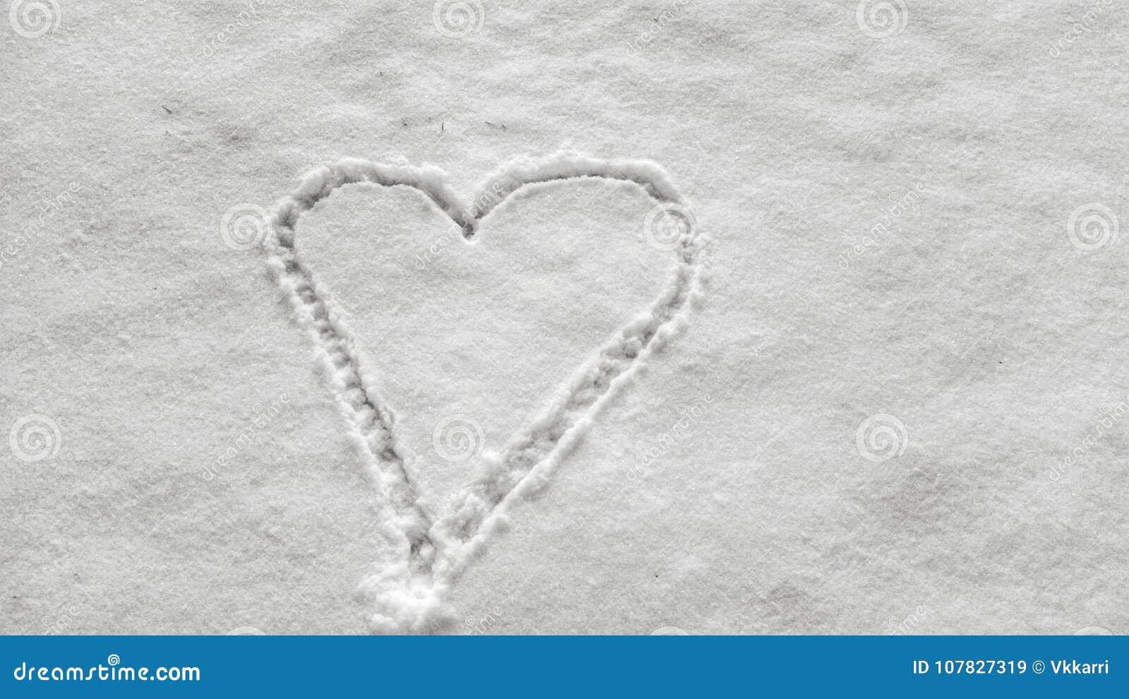 White heart doodle in snow stock image. Image of snow - 107827319
