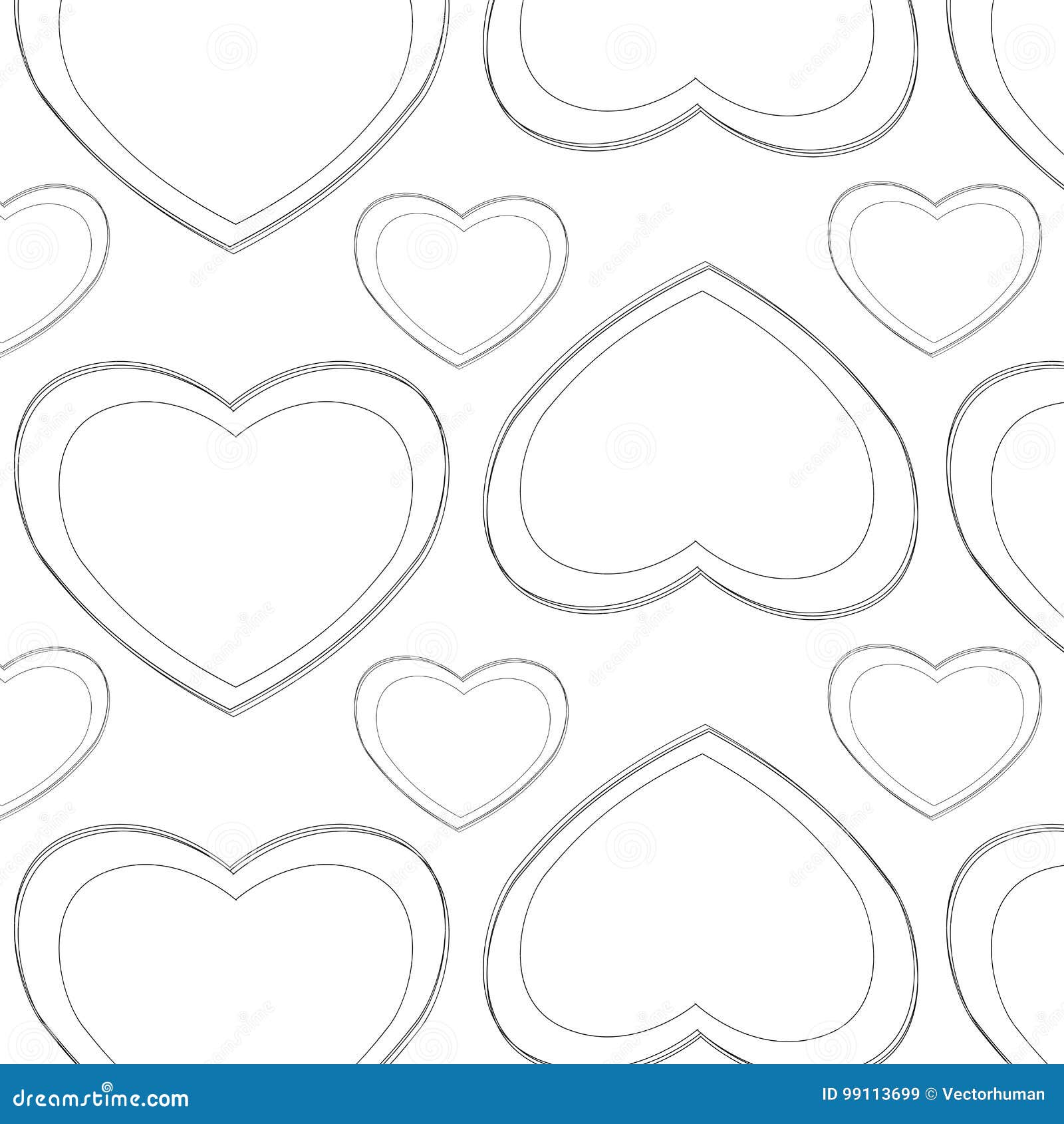 White heart pattern stock vector. Illustration of line - 99113699