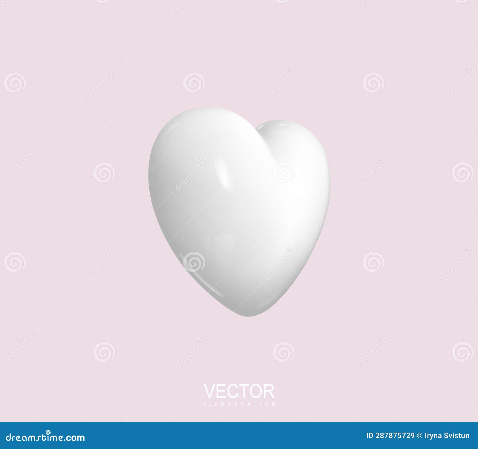 White Heart. Realistic 3d Design Icon White Heart Symbol Love. Side ...