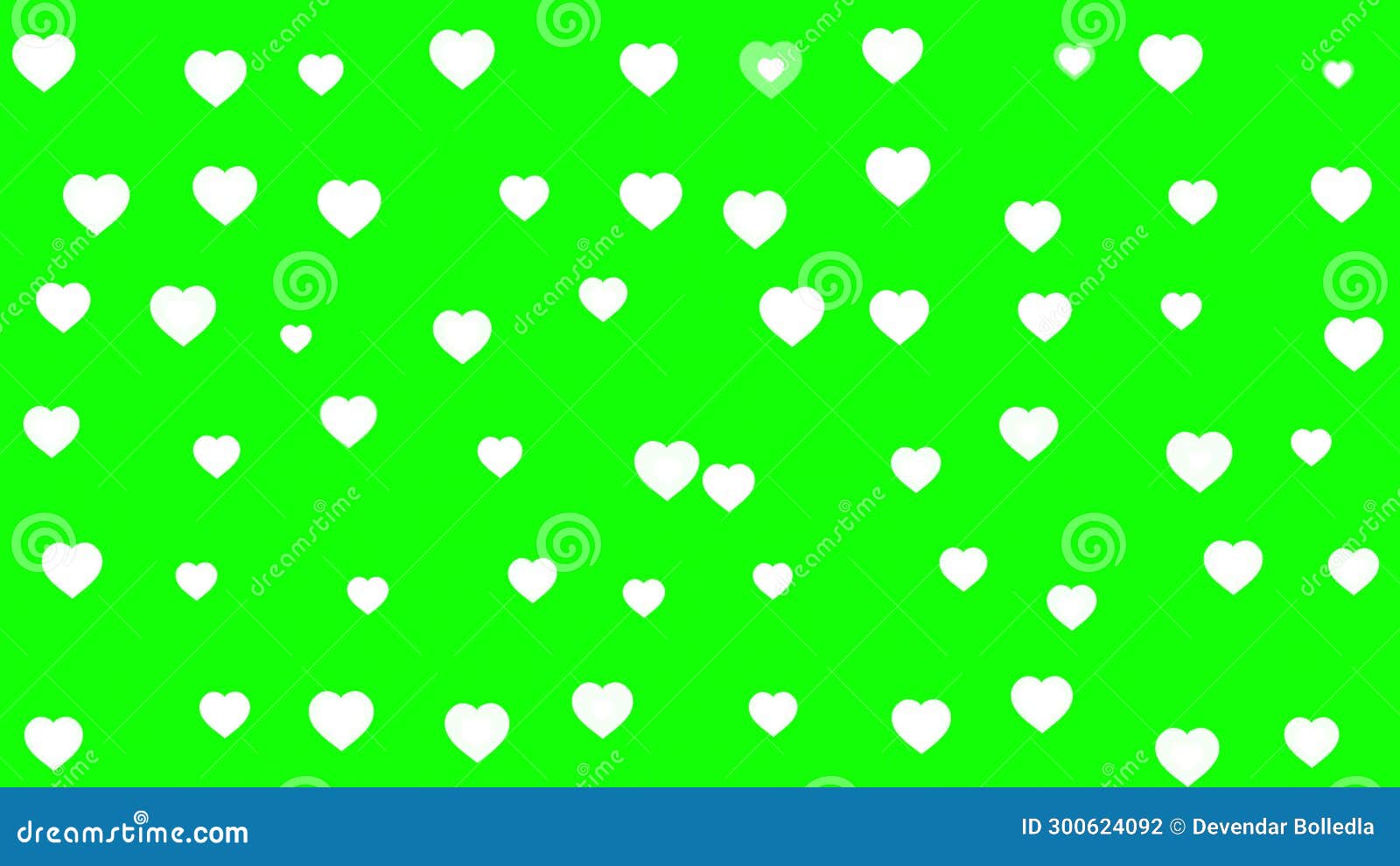 White Heart Shapes Motion Graphics with Green Screen Background Stock ...