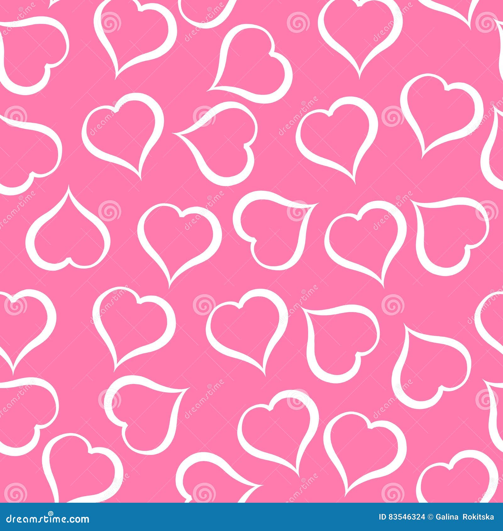 White Hearts Pattern on Pink Background. Illustration Stock ...