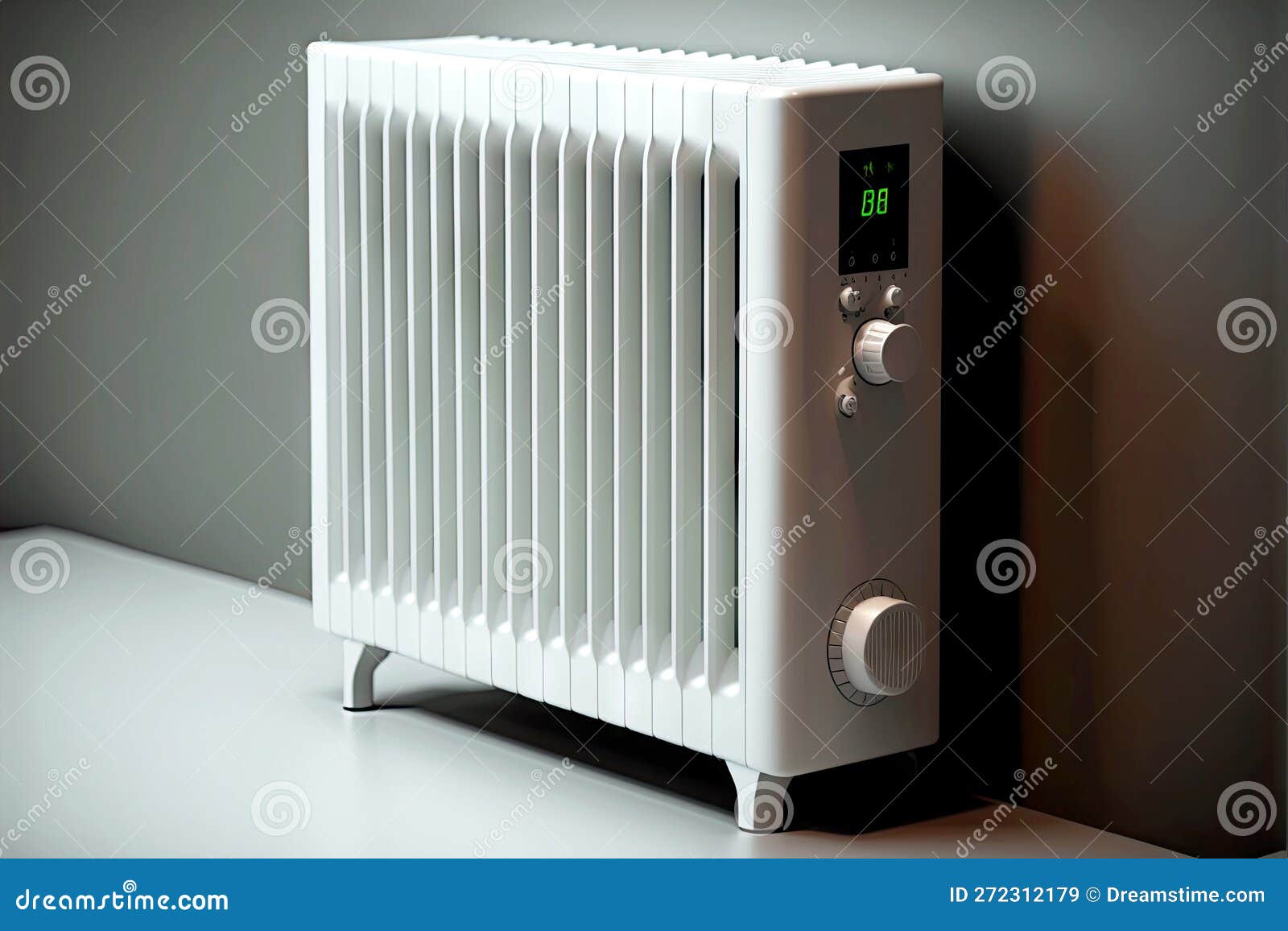 White Heating Radiator with Metal Temperature Controller Stock ...