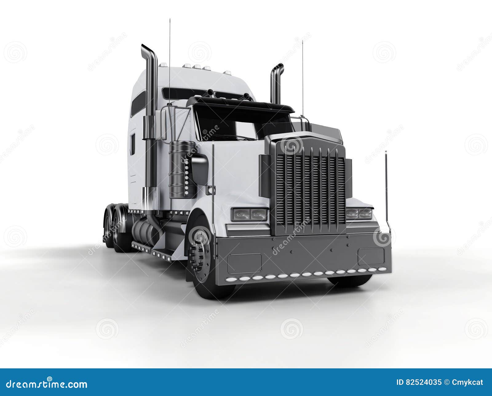 White Heavy Truck Isolated On White Background Royalty-Free Stock ...