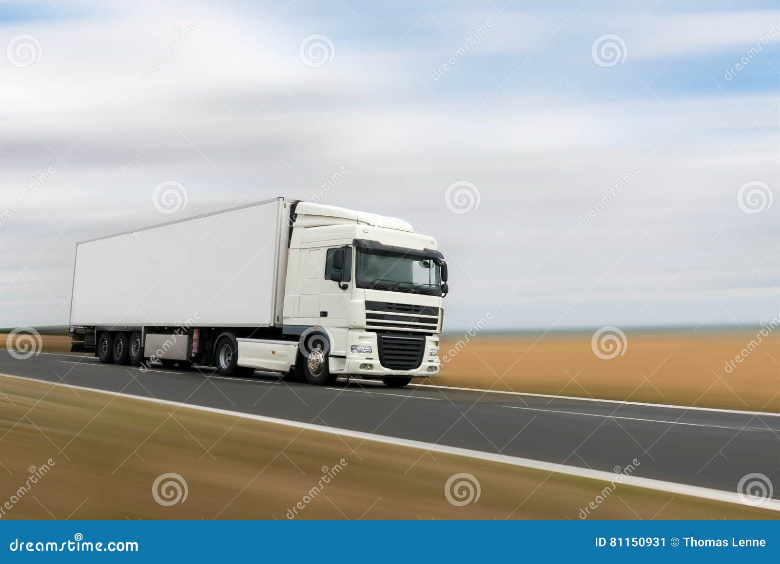 White Heavy Truck on a Road Stock Image - Image of trailer, traffic ...
