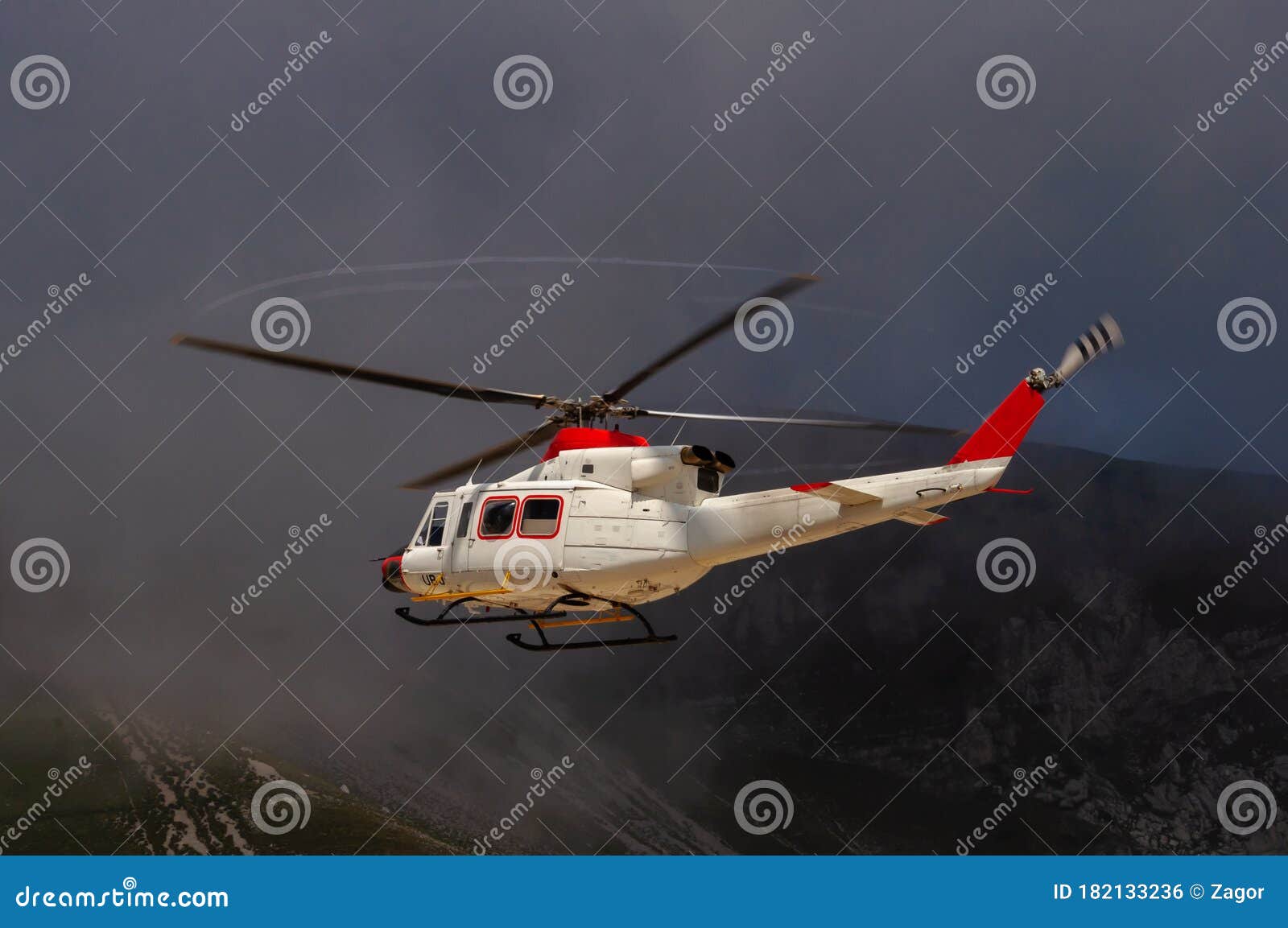 A White Helicopter in Flight Stock Photo - Image of technology, copter ...