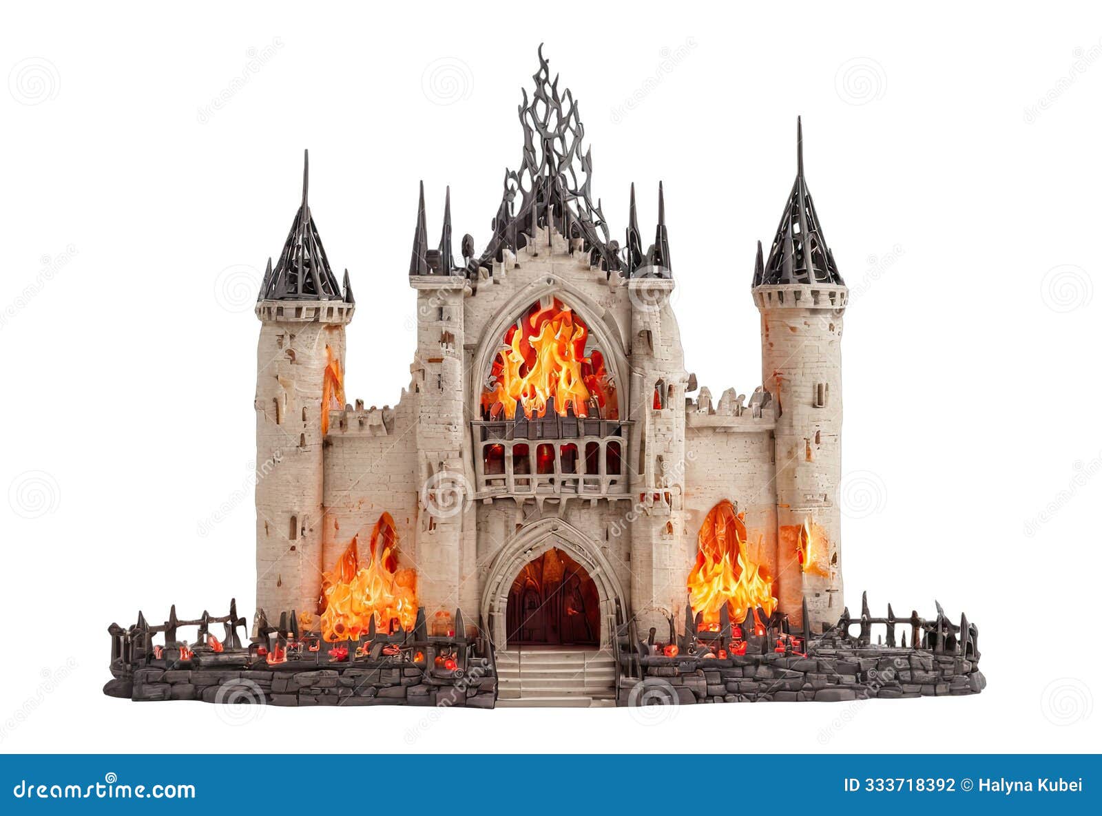 White Hell Gate in Fire. Isolated Transparent Background Stock Photo ...