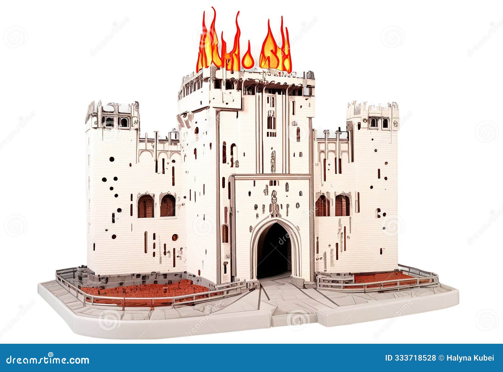 White Hell Gate in Fire. Isolated Transparent Background Stock Photo ...