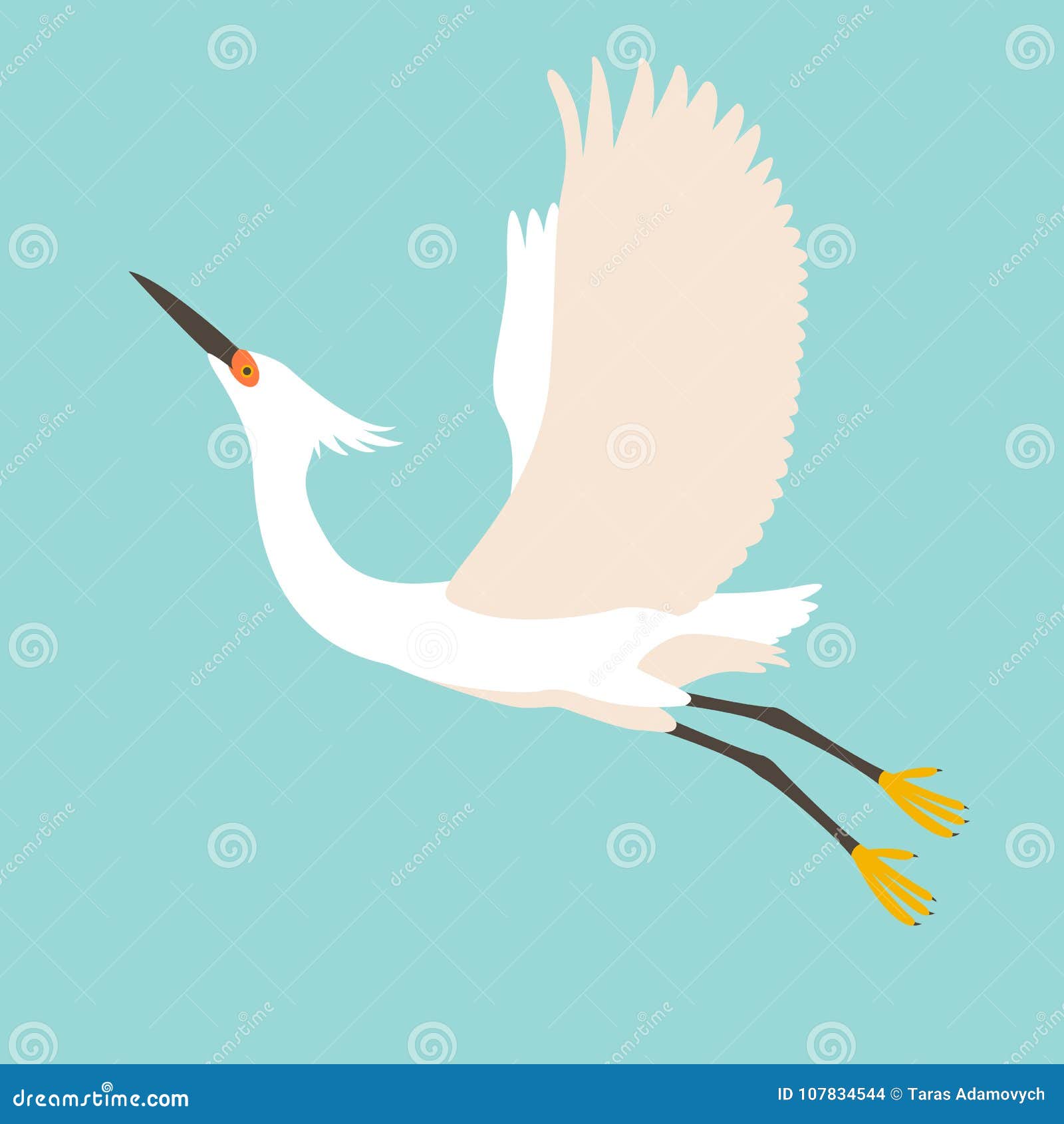 White Heron Vector Illustration Flat Style Profile Stock Vector ... White Heron Vector Illustration Flat Style Profile Stock Vector ...