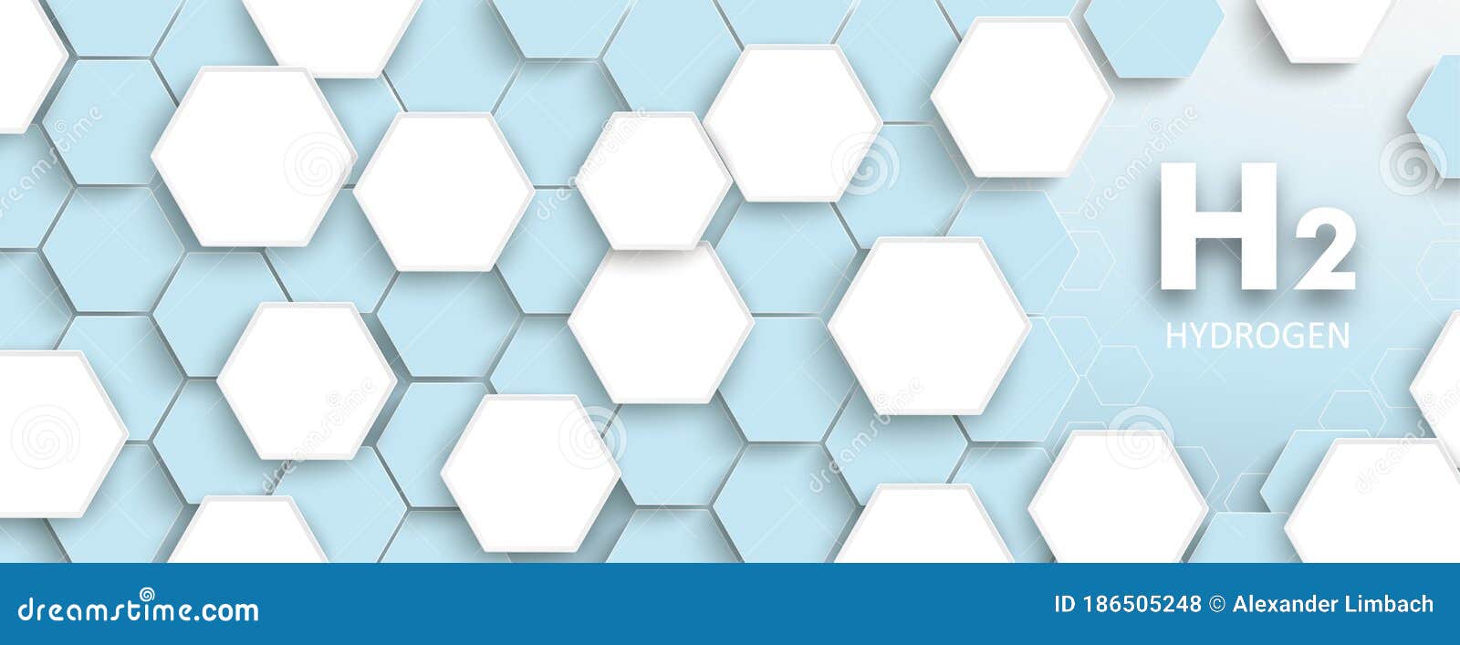White Hexagon Structure H2 Hydrogen Header Vector Illustration ...
