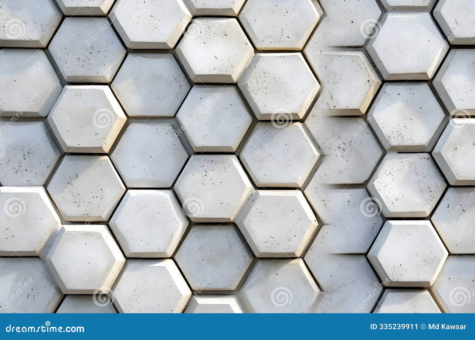 White Hexagonal Concrete Pavers Seamless Pattern Stock Illustration ...