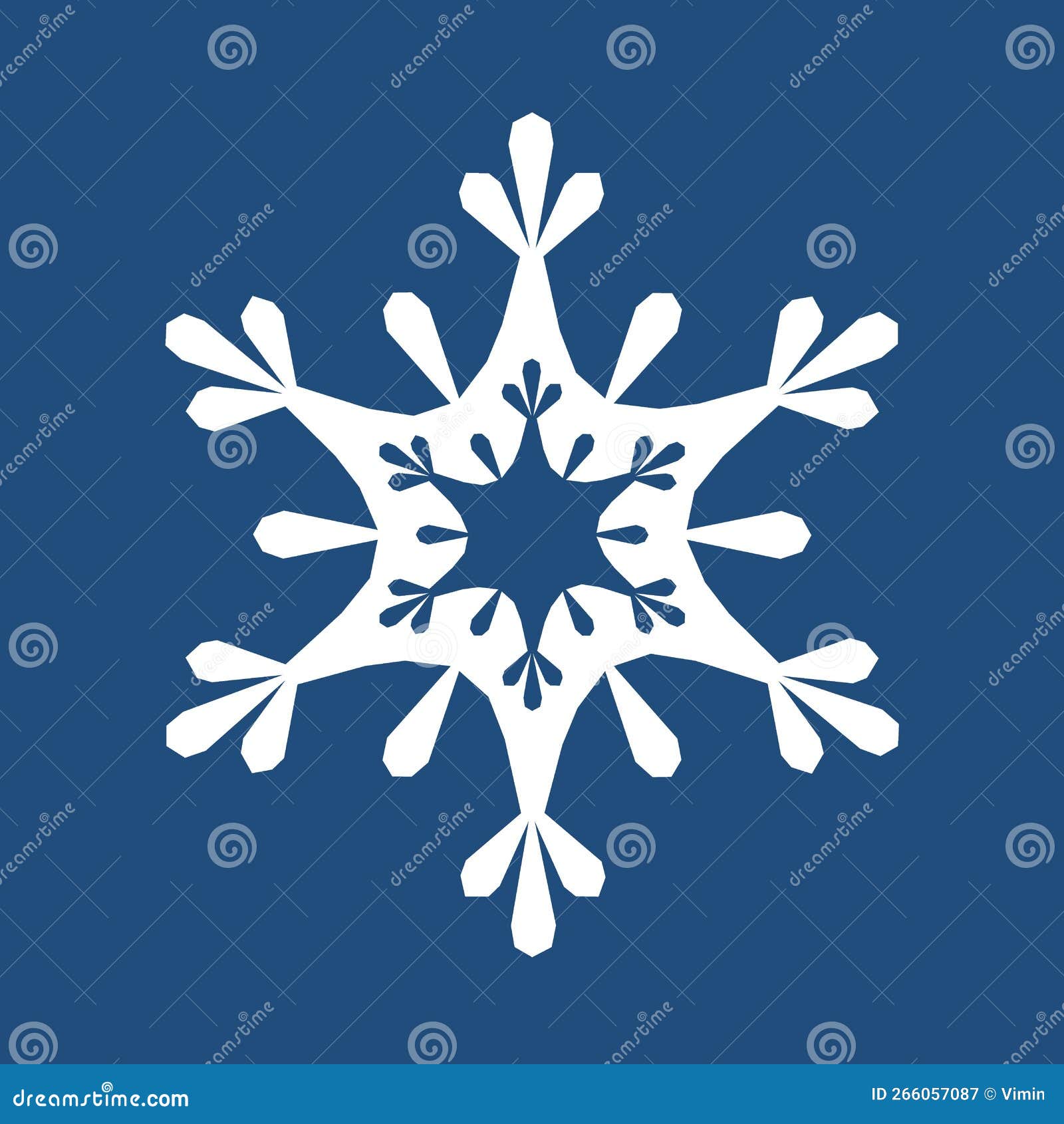 White Hexagonal Snowflake on a Blue Background Stock Vector ...