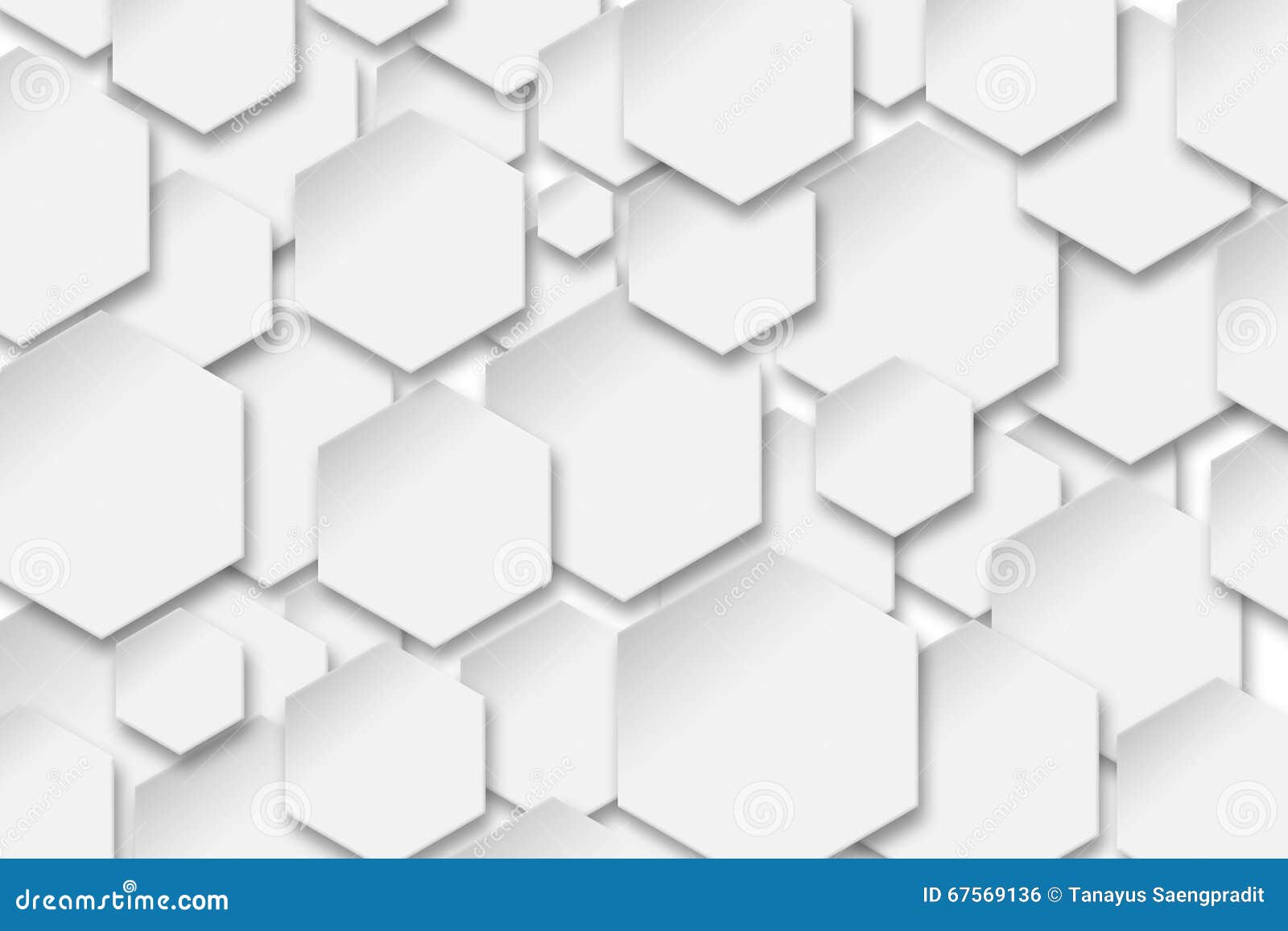 White hexagons. stock illustration. Illustration of shadow - 67569136