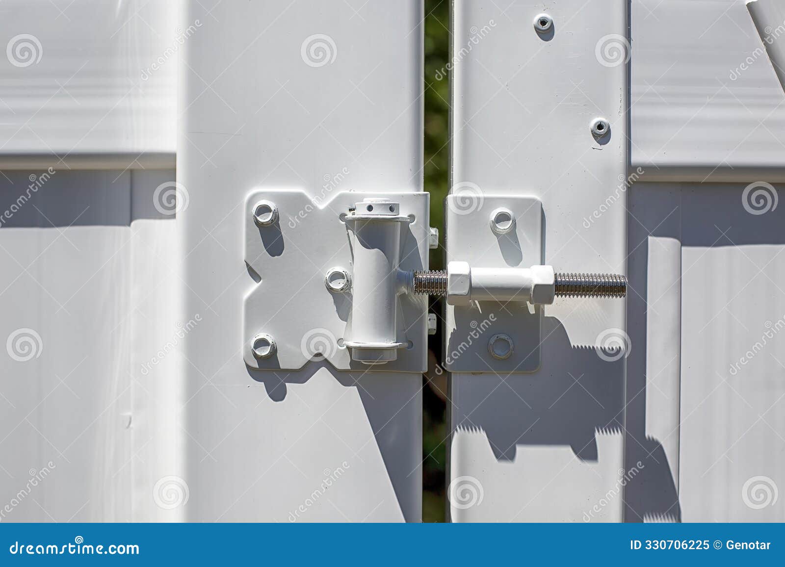 White Hinges on Gate White Vinyl Fence Stock Image - Image of design ...