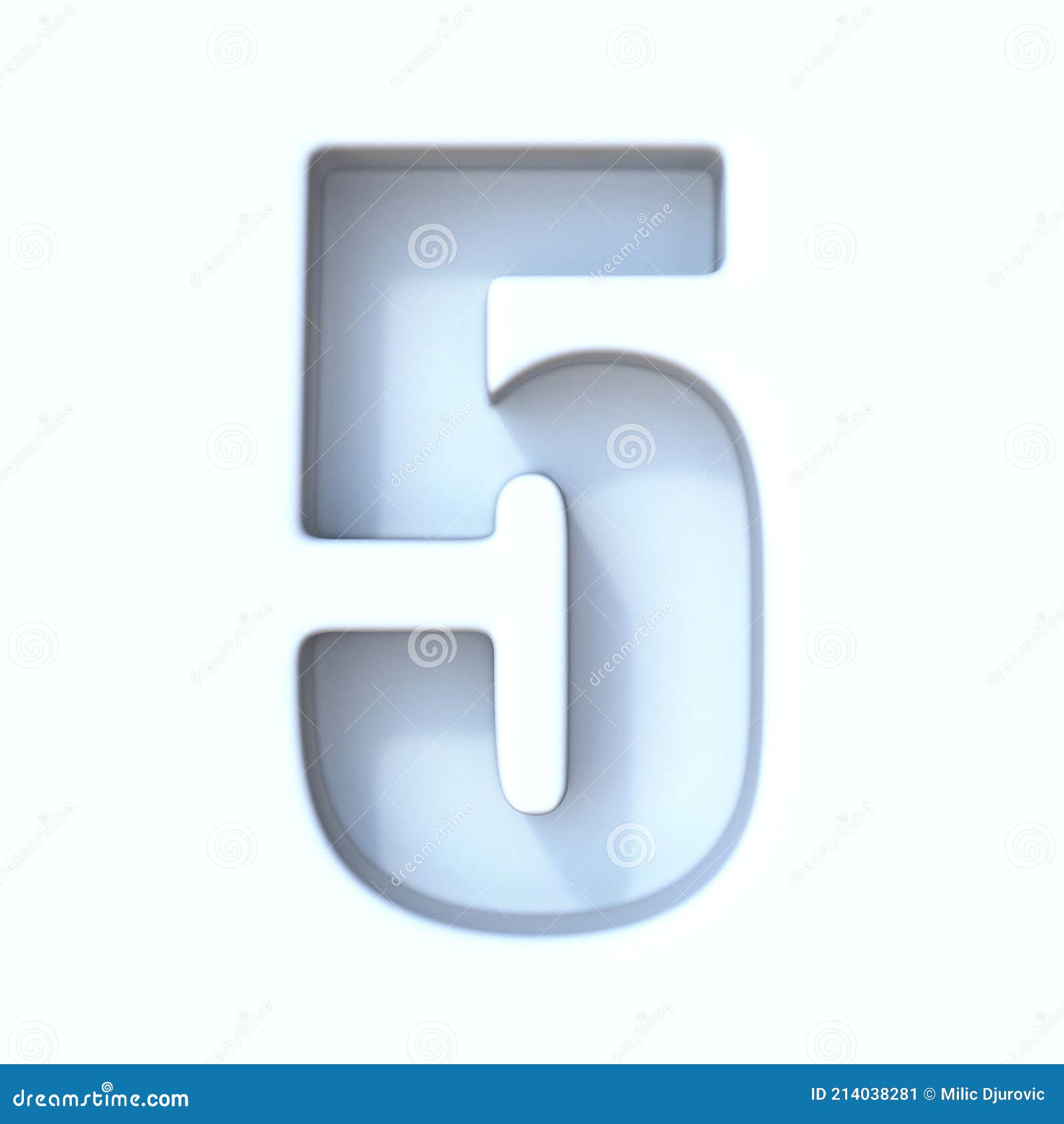 White Hole Shadow Font Number 5 FIVE 3D Stock Illustration ...
