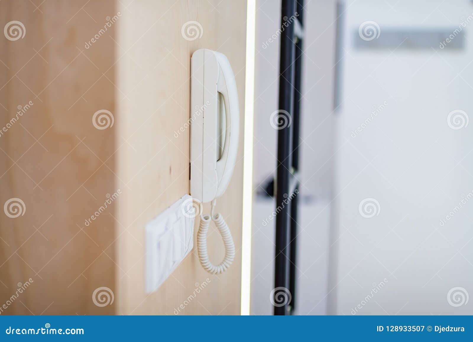 White Home Doorbell Intercom Stock Image - Image of door, button: 128933507