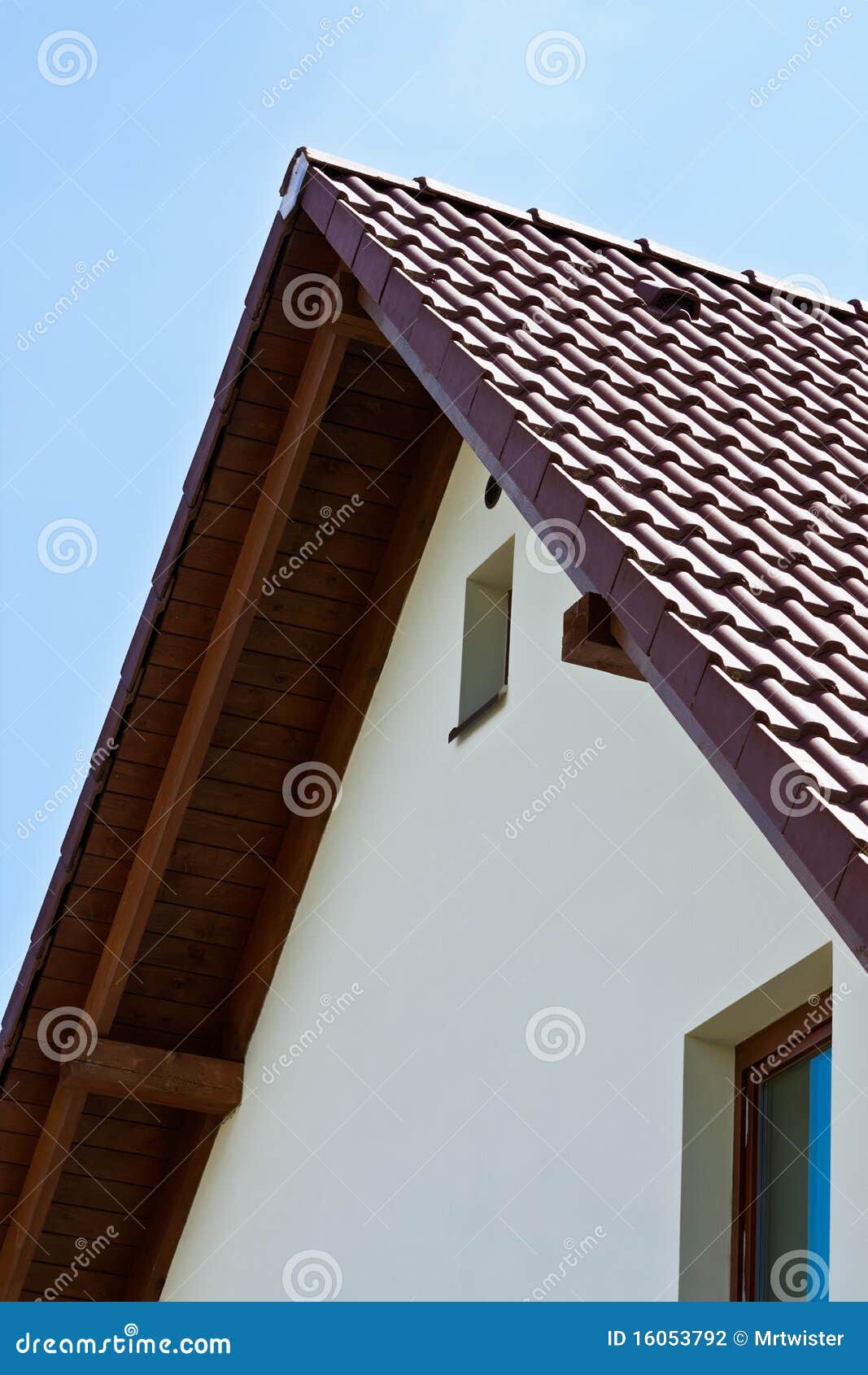 White home gable stock photo. Image of diagonal, clear - 16053792