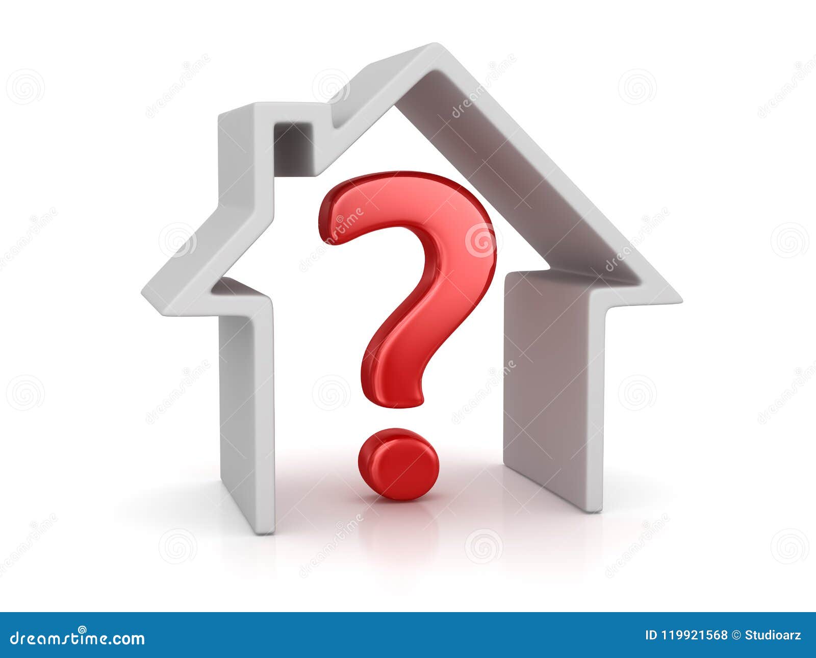White Home with Question Mark Stock Illustration - Illustration of ...