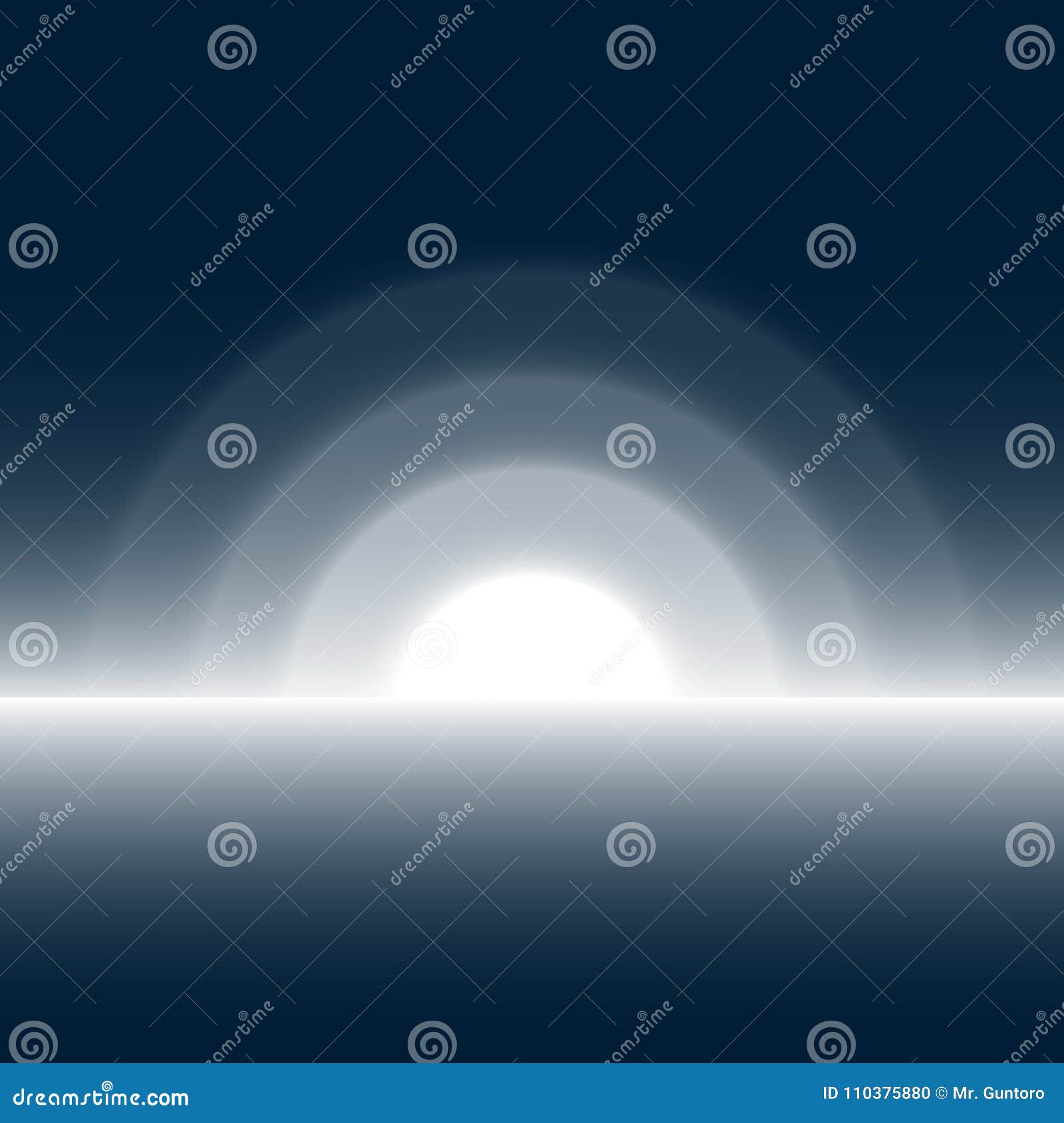 White Horizon and the Moon Light Background Stock Illustration ...
