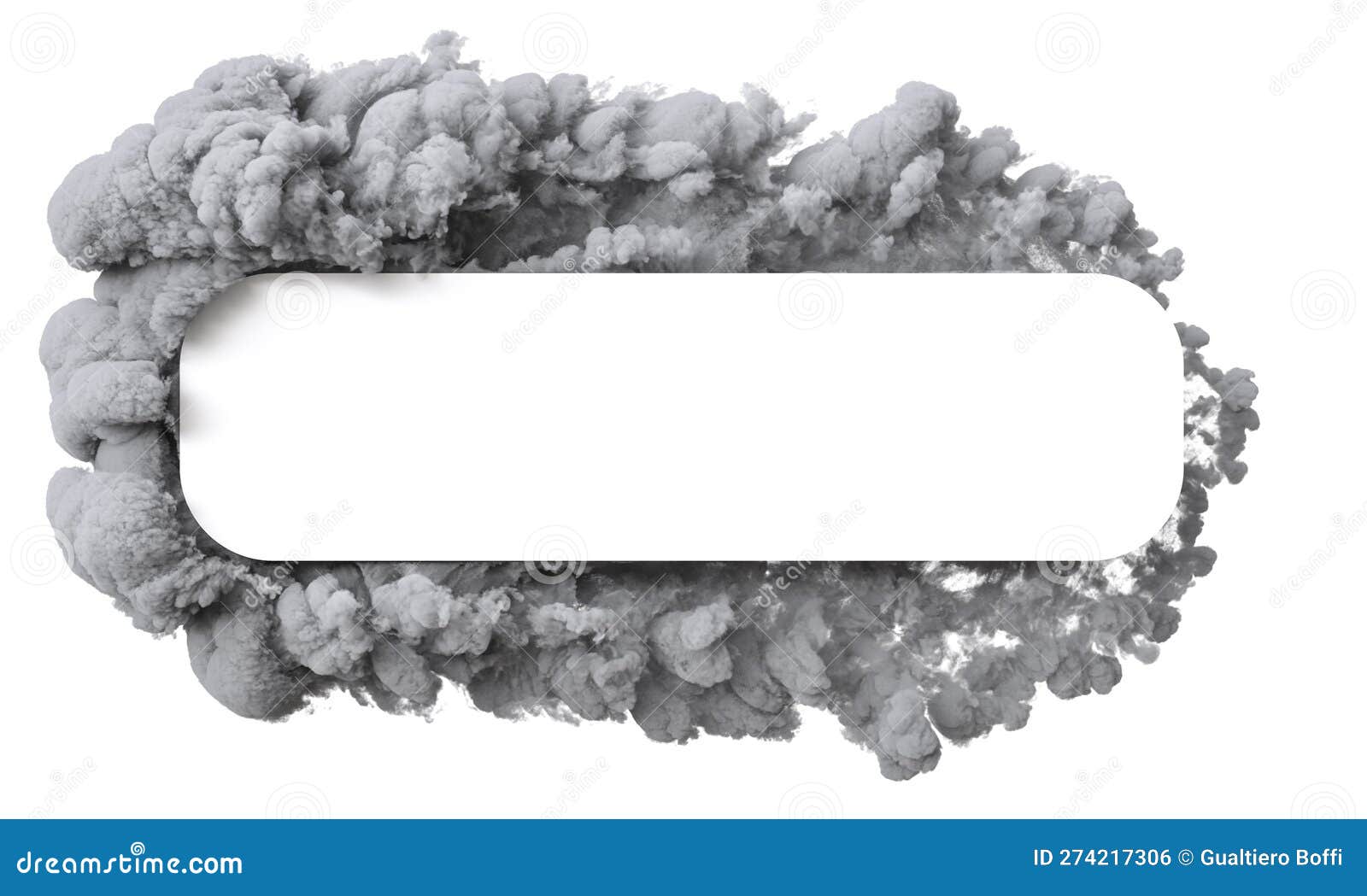 White Horizontal Banner with Grey Smoke Stock Illustration ...