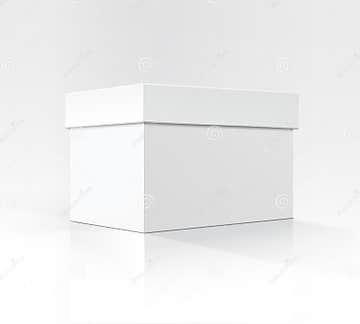 White Horizontal Box in Perspective on Background Stock Vector ...