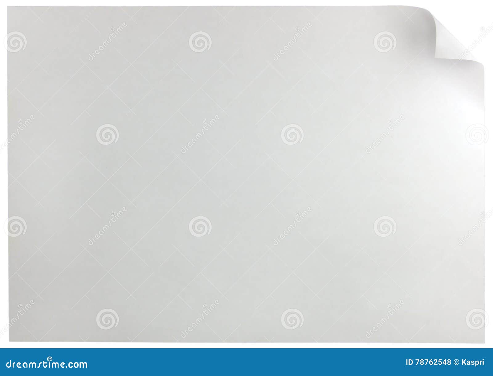 White Horizontal A4 Paper Page Curl, Large Detailed Isolated Copy Space ...