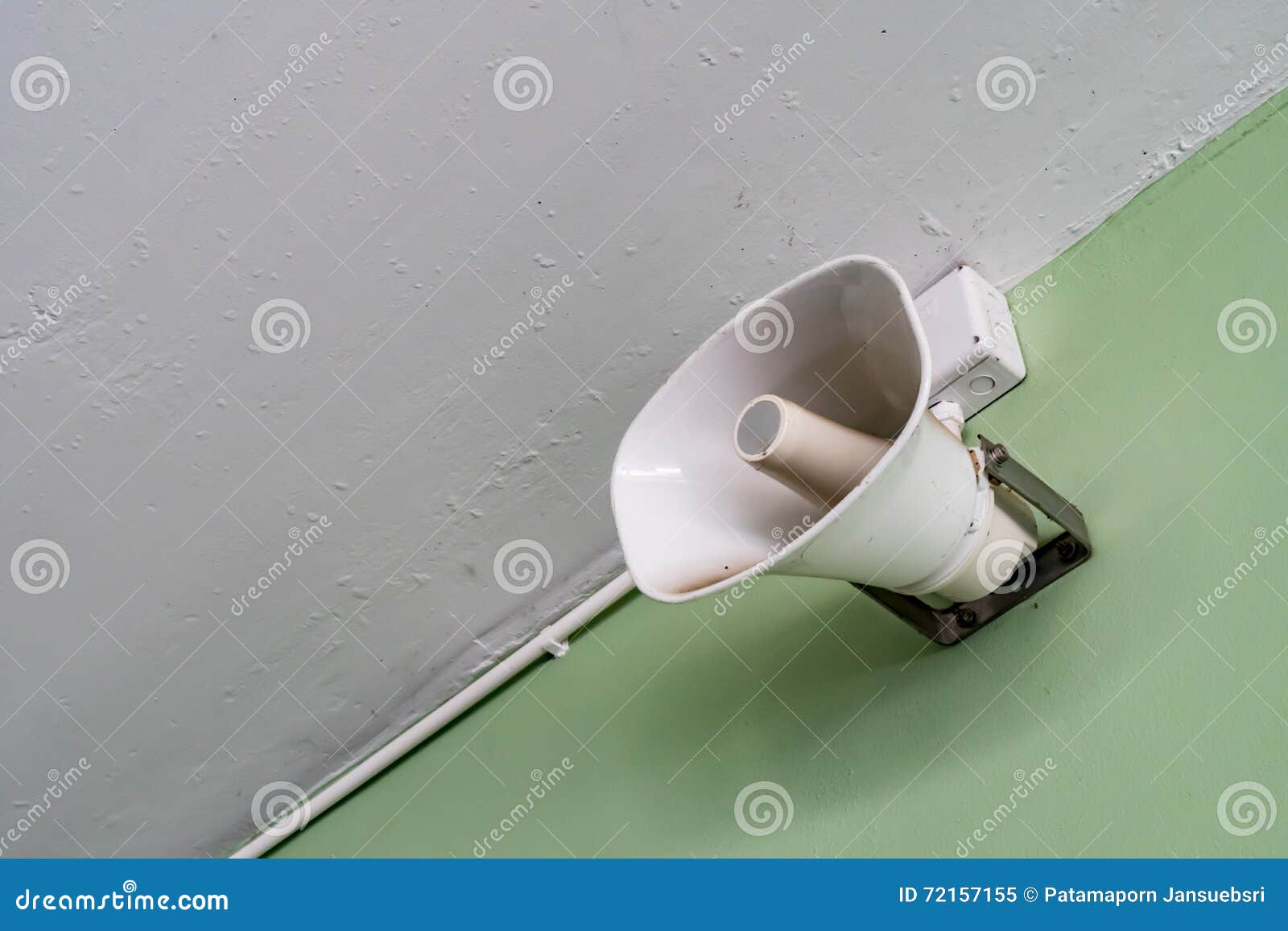 White horn speaker stock image. Image of sound, public - 72157155