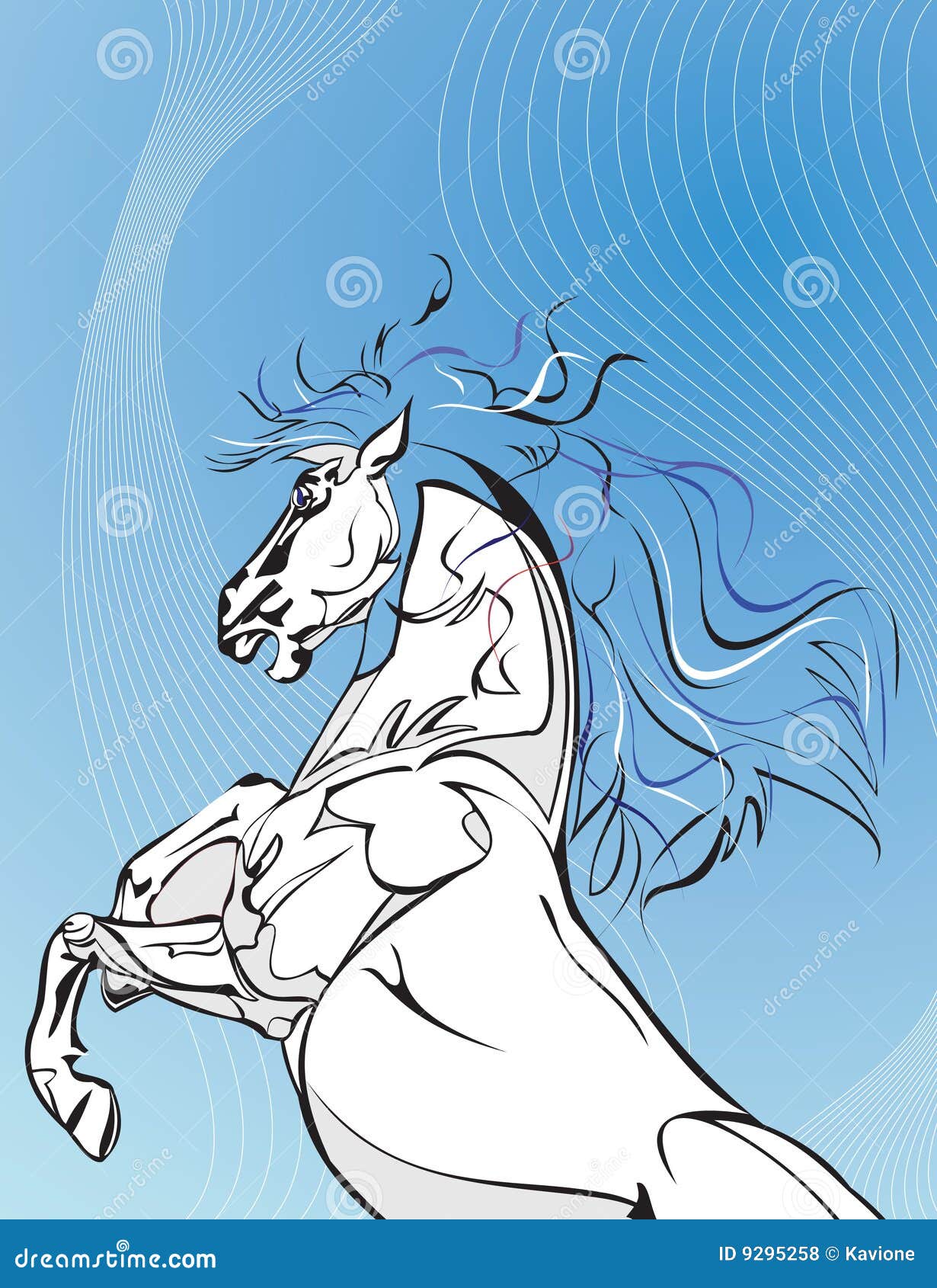 White horse stock vector. Illustration of background, runing - 9295258