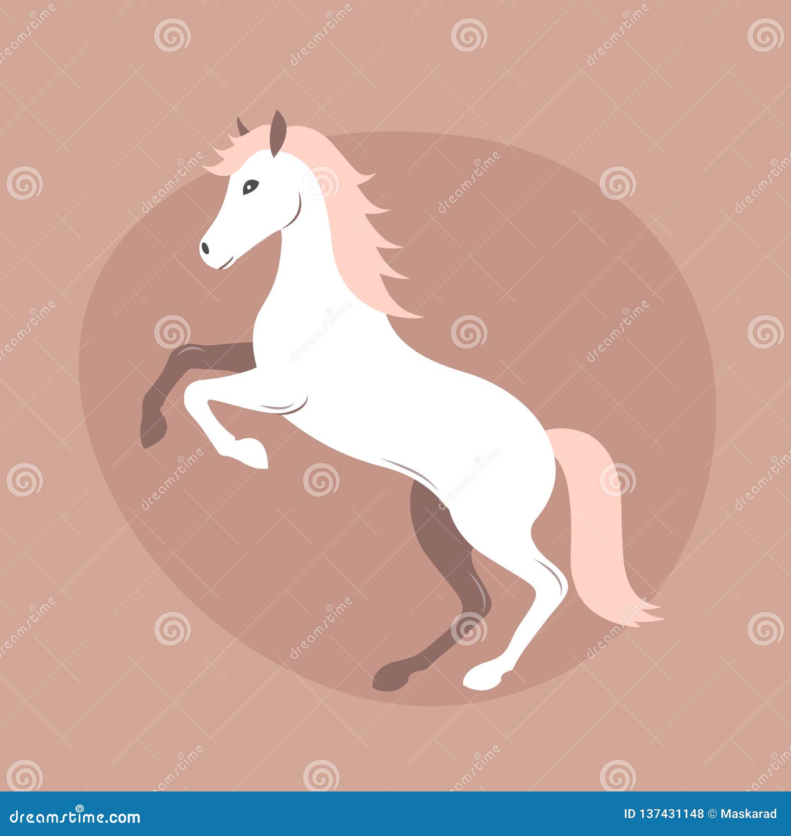 White Horse, Vector Illustration Stock Vector - Illustration of hoof ...