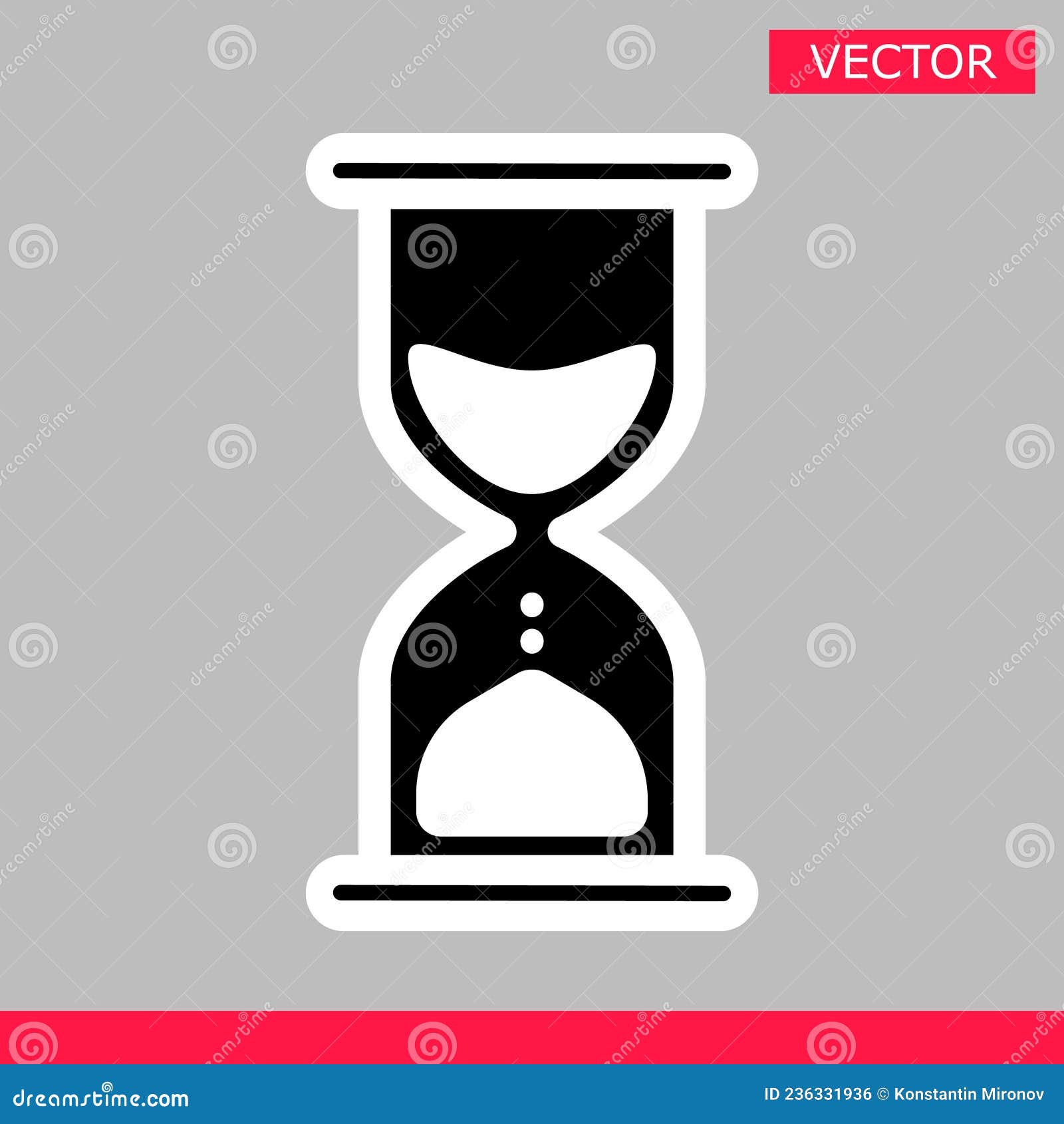 White Hourglass Loading Clock Cursor Icon Sign Graphic Element Flat ...