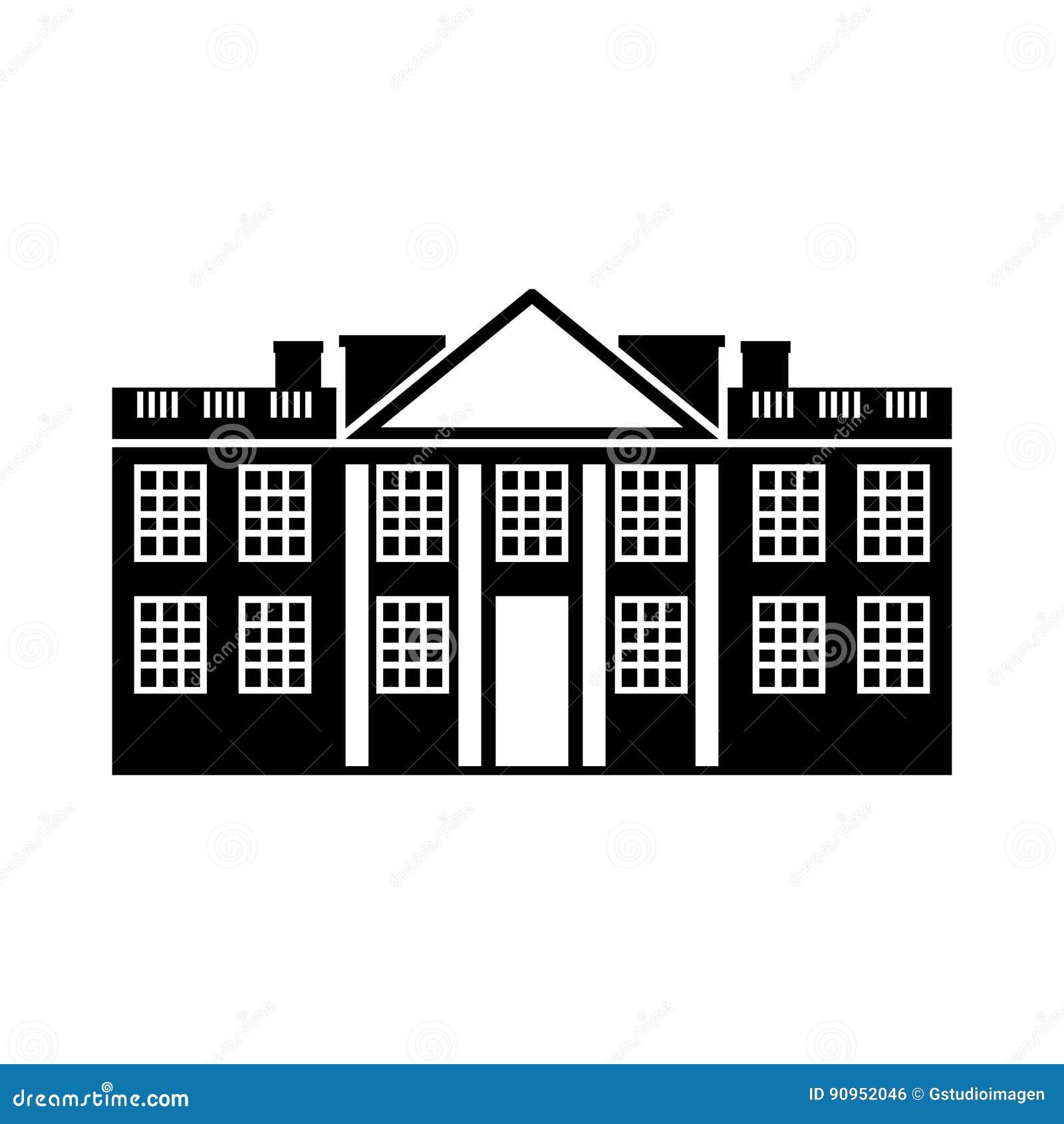 White house american icon stock vector. Illustration of architecture ...