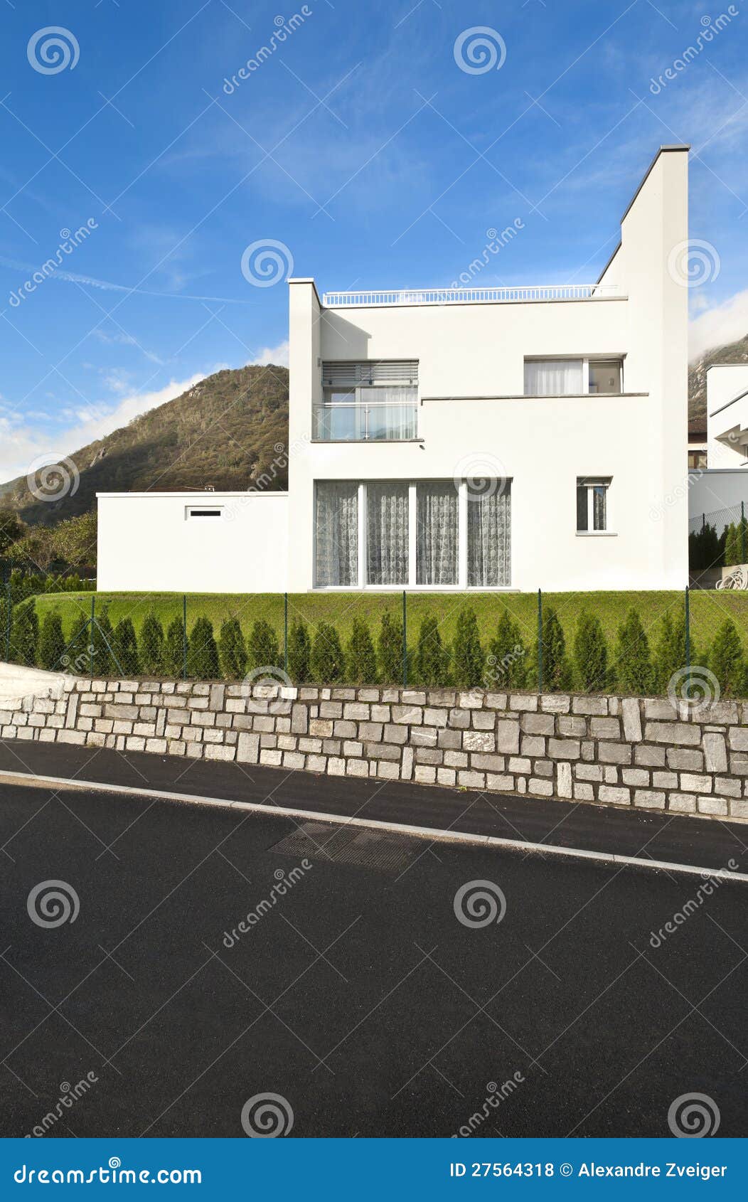 White house, front view stock photo. Image of modern - 27564318